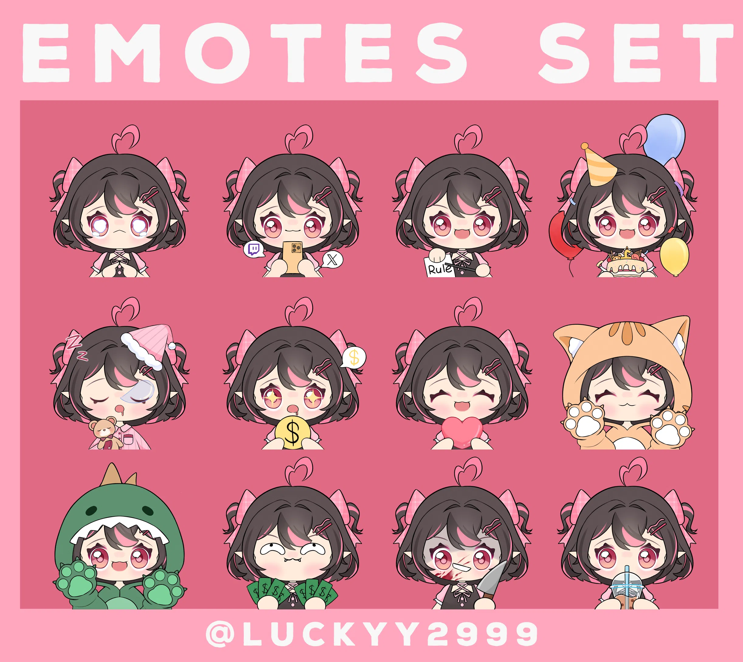 [YCH] Emotes set by LuckyY2999 (@LuckyY2999) | VGen