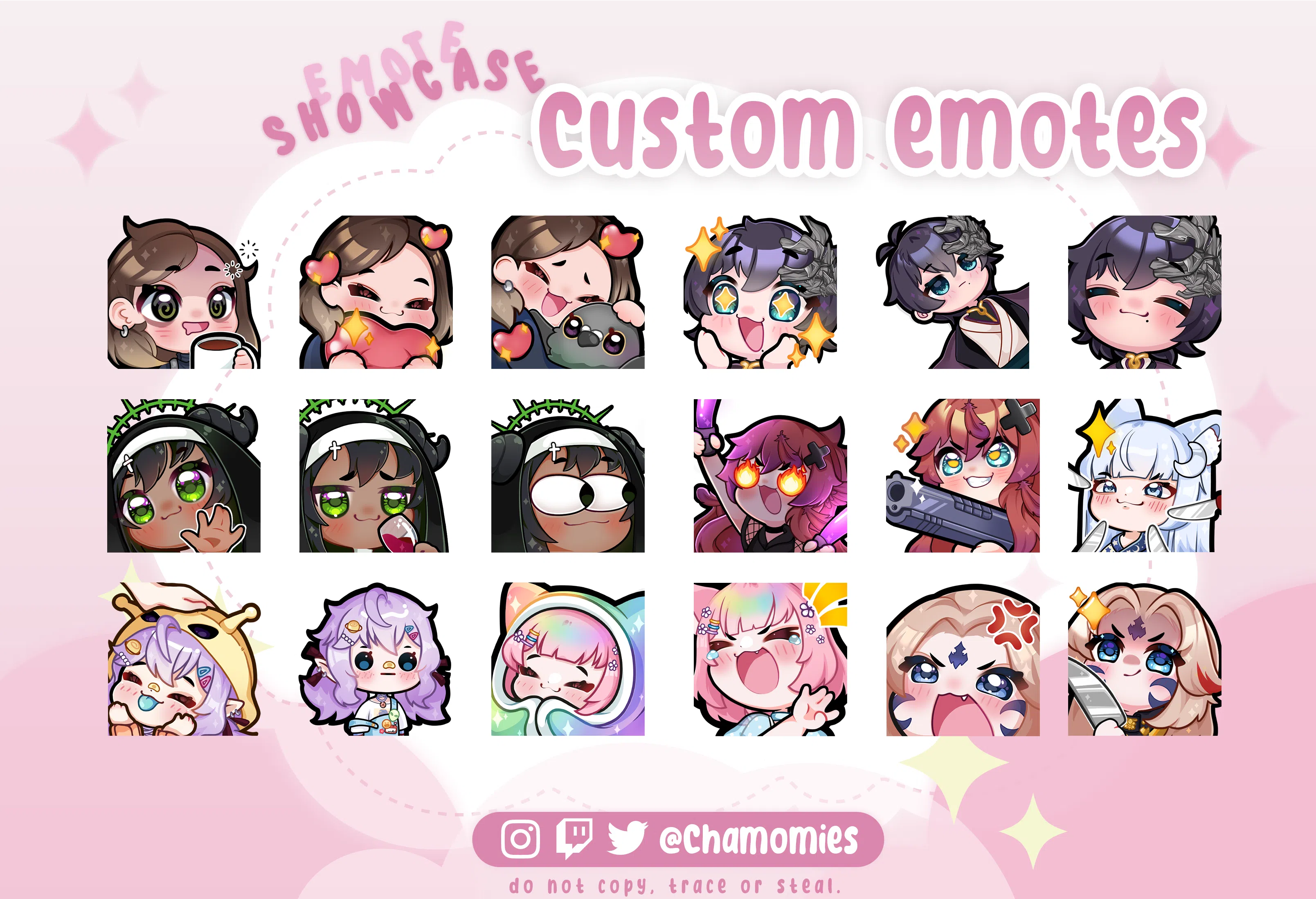 Custom Emotes by chamomies (@chamomies) | VGen