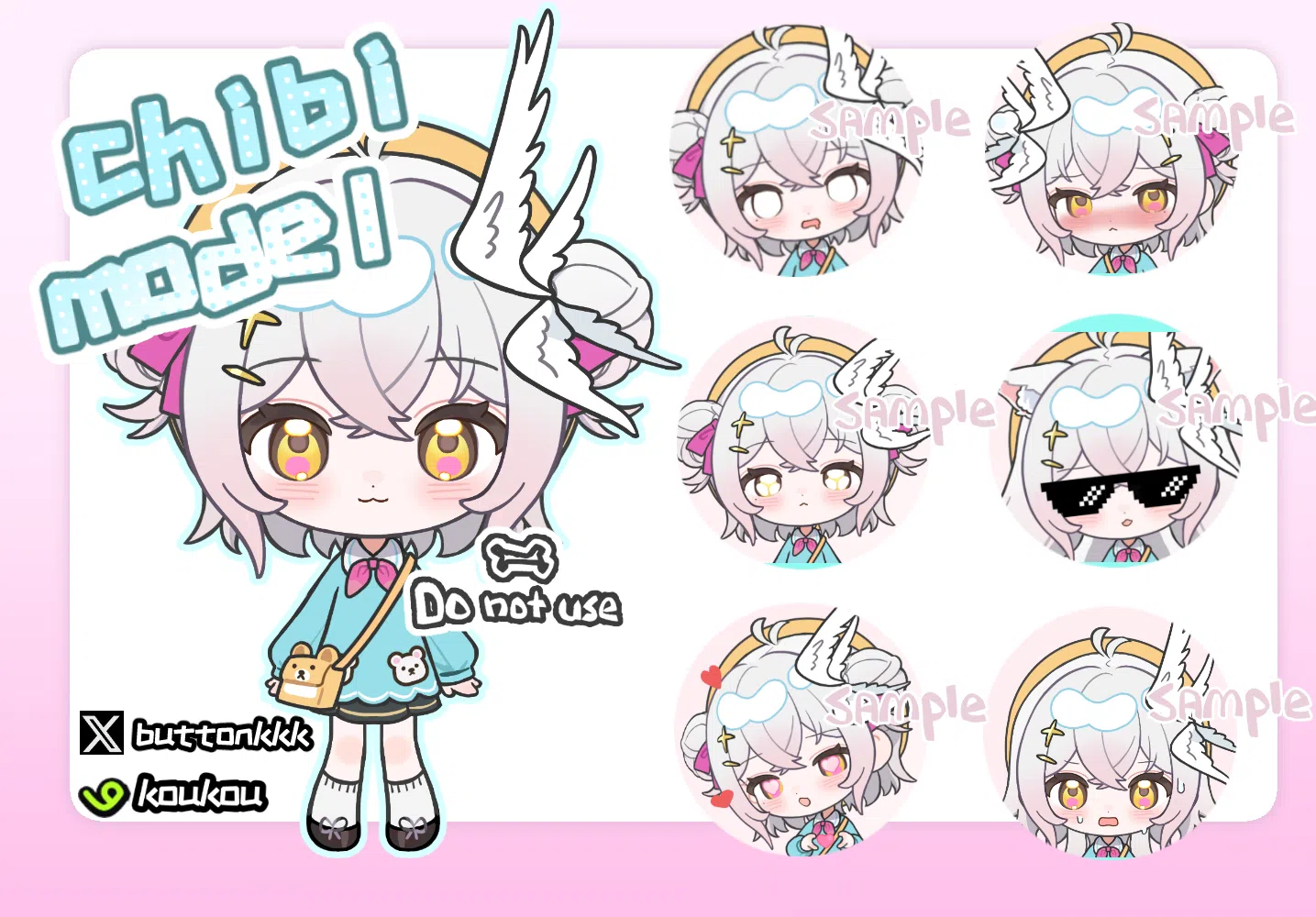 Chibi Vtuber | Live2d Model Art & Rig by koukou小扣柴扉 (@koukou) | VGen