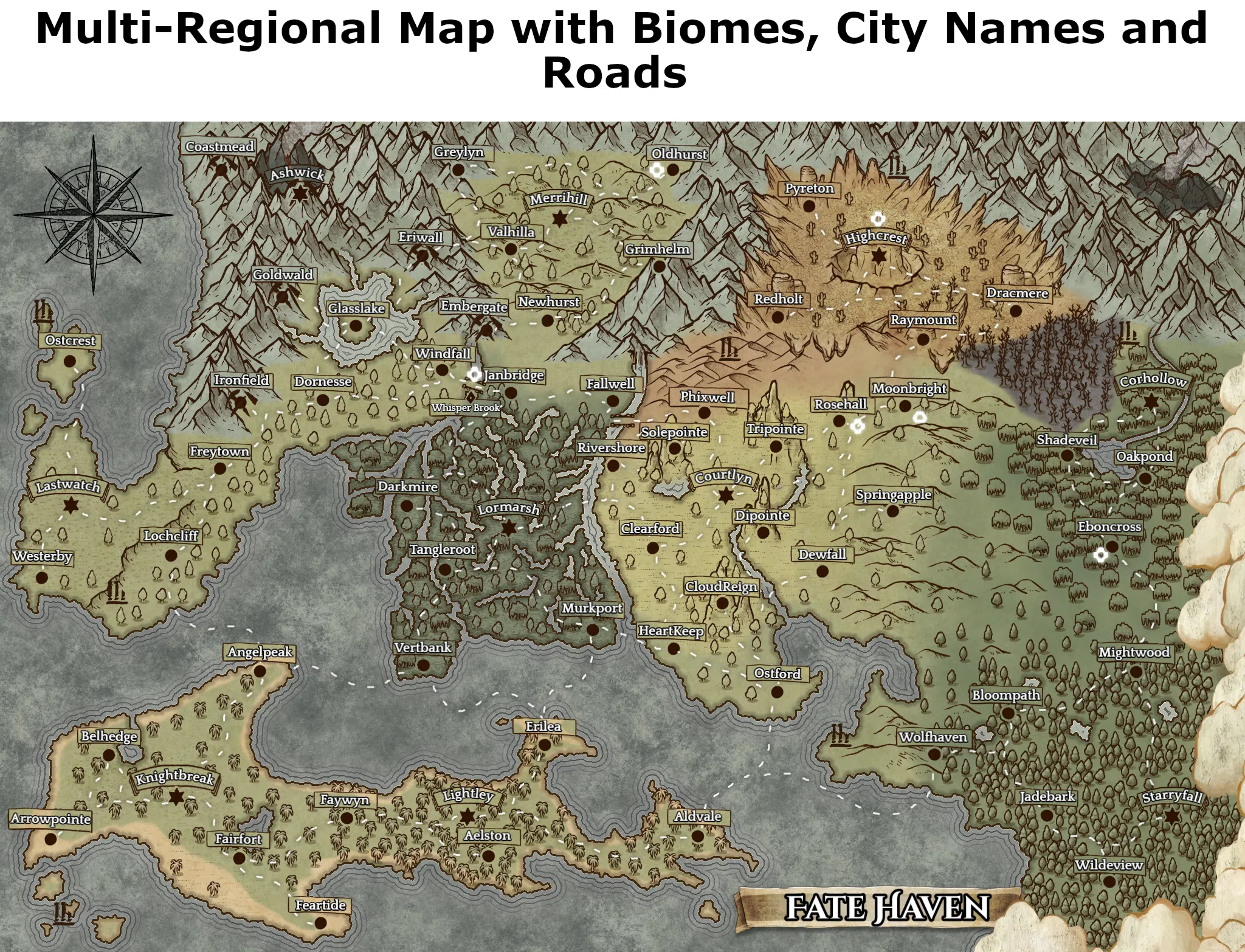 DnD/TTrpg Region and World Map by Anthem's Archive (@anthemsarchive) | VGen