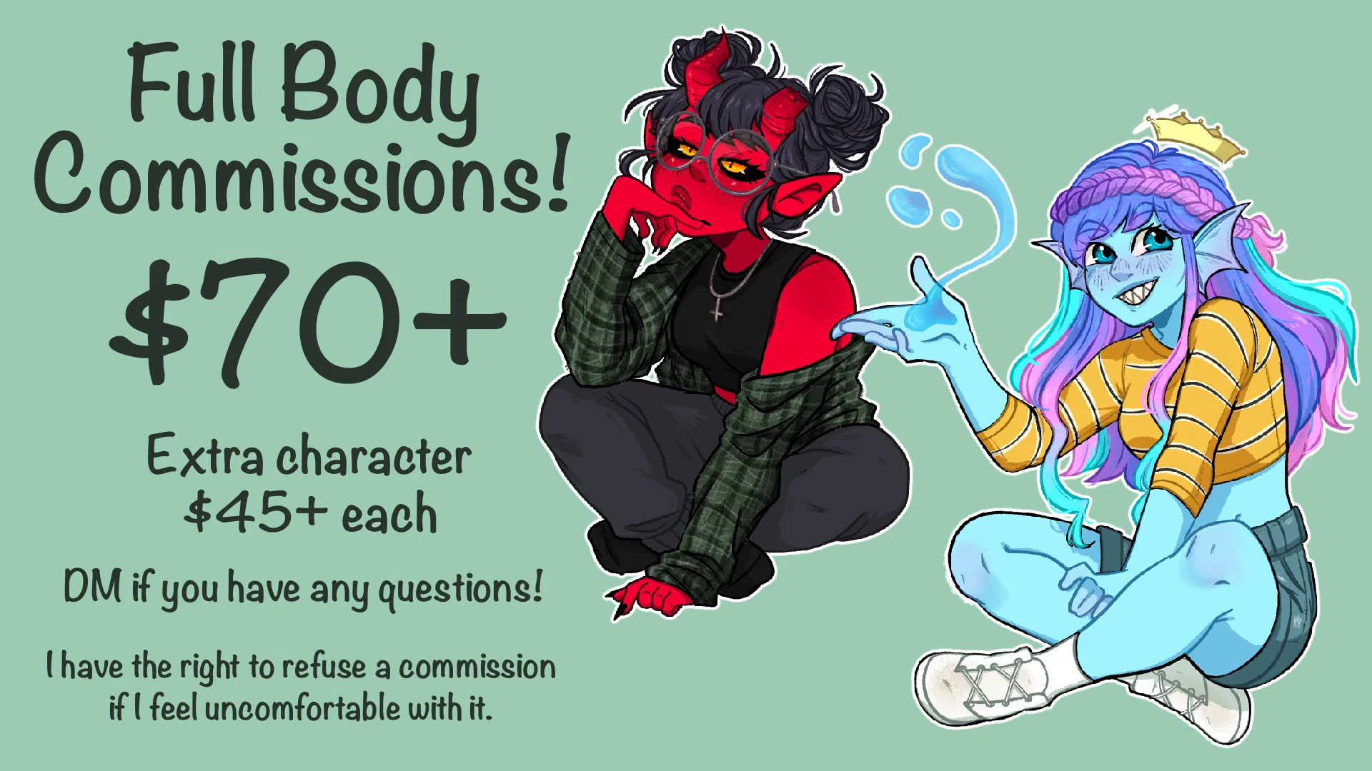 Full body commissions! by EnokiCreeps (@EnokiCreeps) | VGen