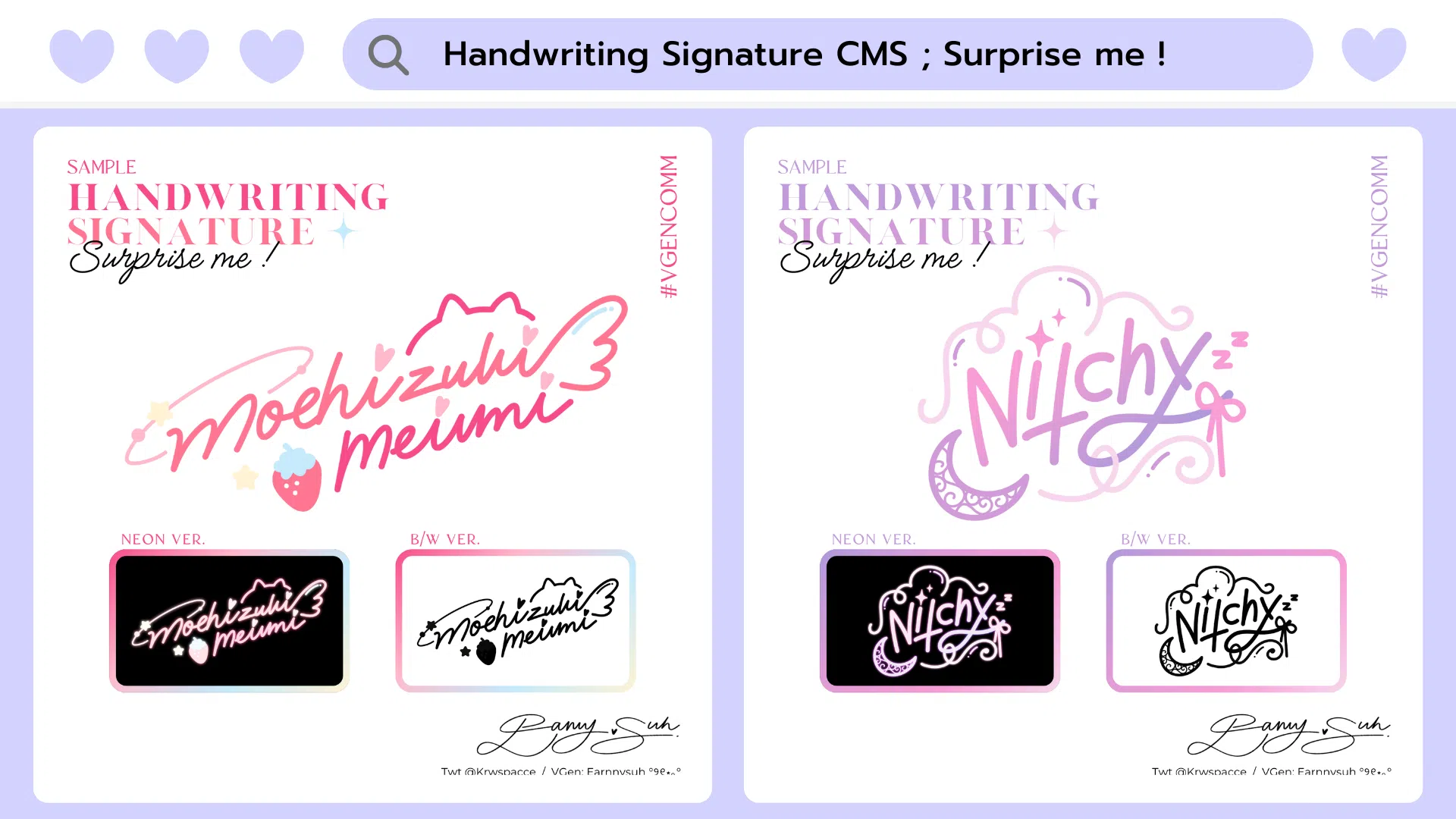 Handwriting Signature CMS ; Surprise me ! by Earnnysuh °୨୧⋆｡° (@earnnysuh) | VGen