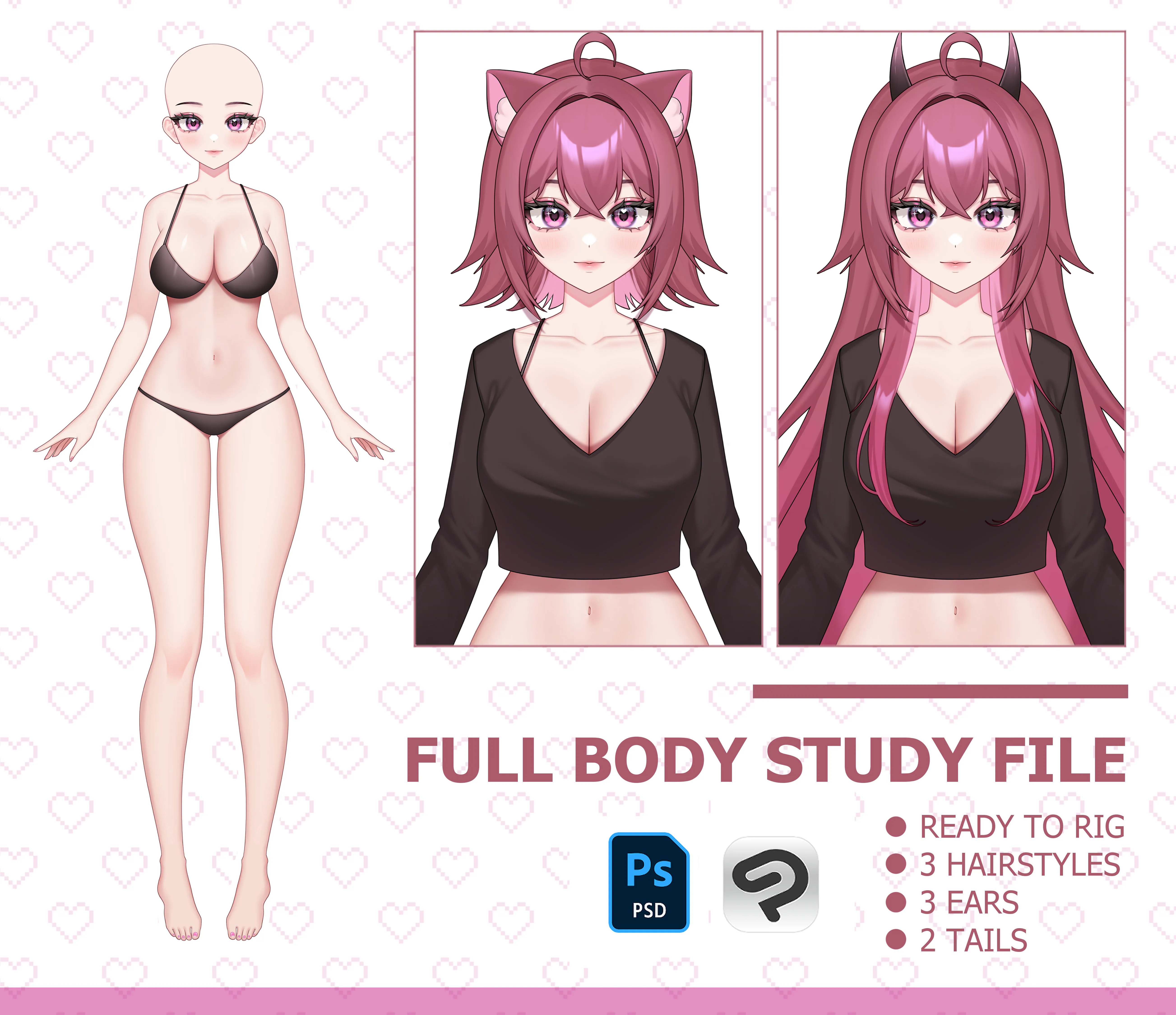 GIFT: Vtuber model study file PSD by Kazydraws | RipperStore Forums