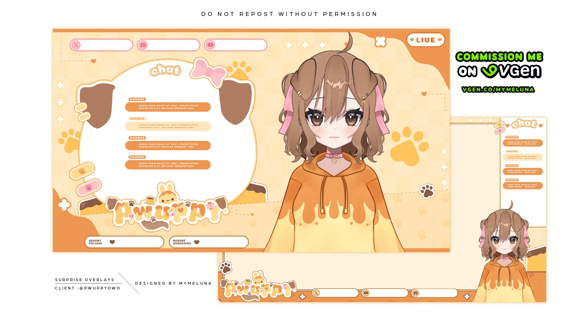 Custom Vtuber overlays design by Mymeluna (@mymeluna) | VGen