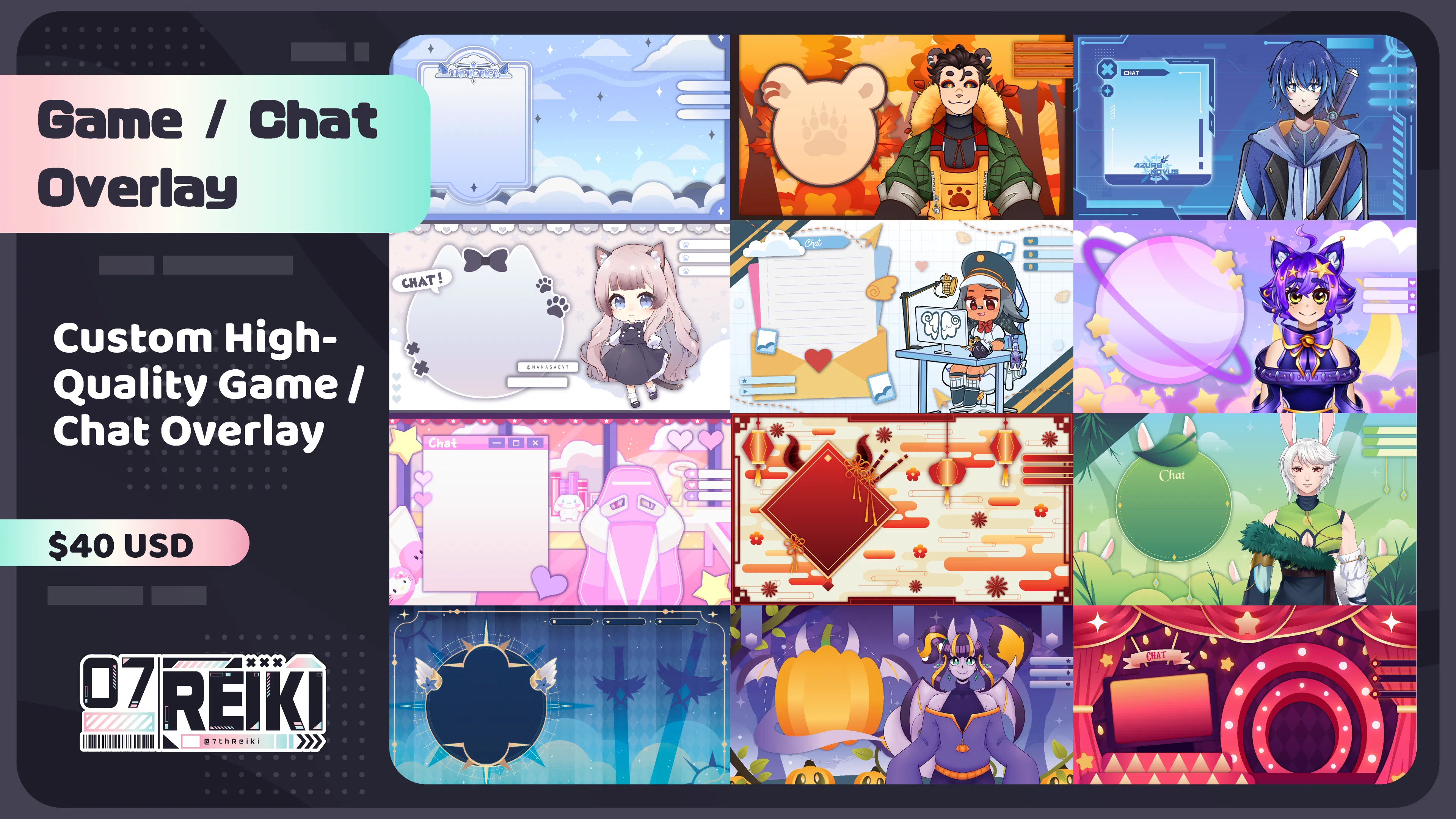 Gaming / Chatting Overlay by Reiki (@7thReiki) | VGen