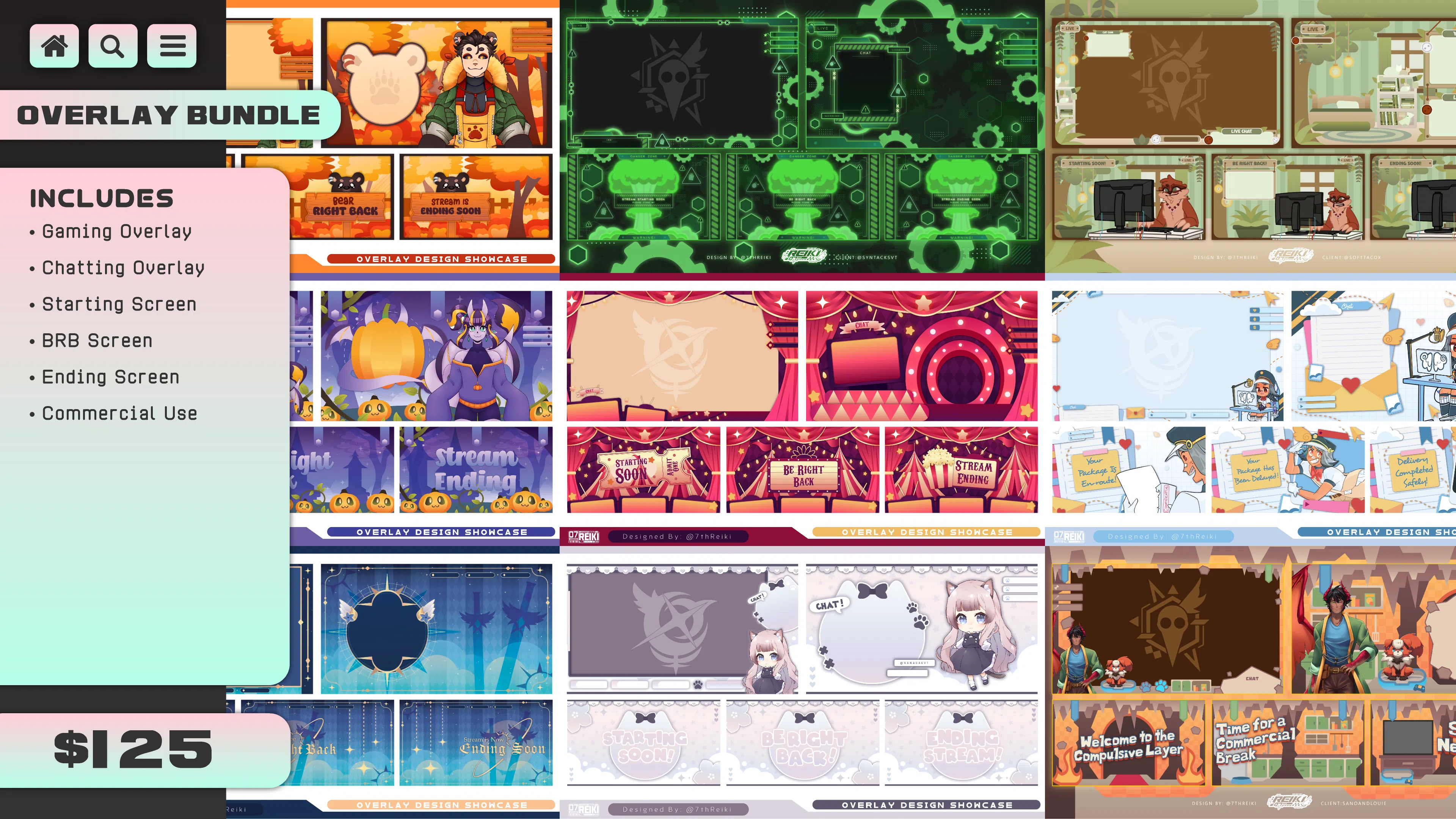 Twitch Overlay Bundle! by Reiki (@7thReiki) | VGen
