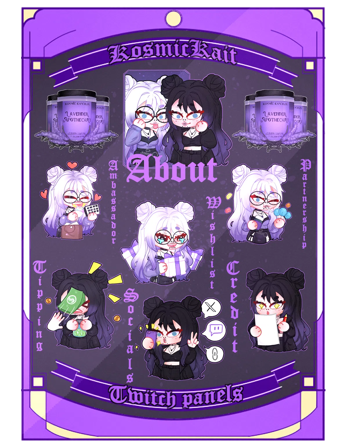 Chibi Twitch Panels by Samu (@Samanila) | VGen