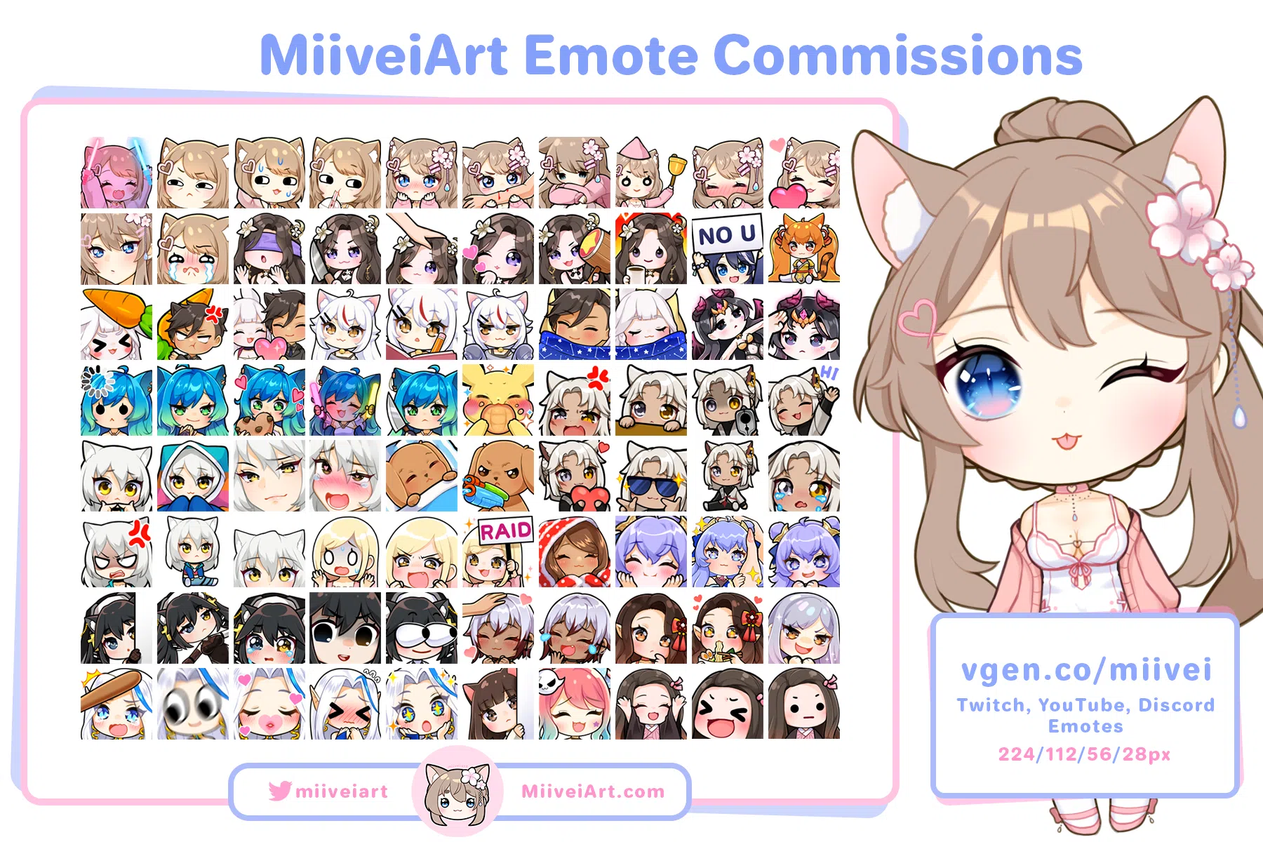 🍈🍈Emote Small, Medium, Big YCH (Twitch, Youtube, Discord, Streaming) by ...