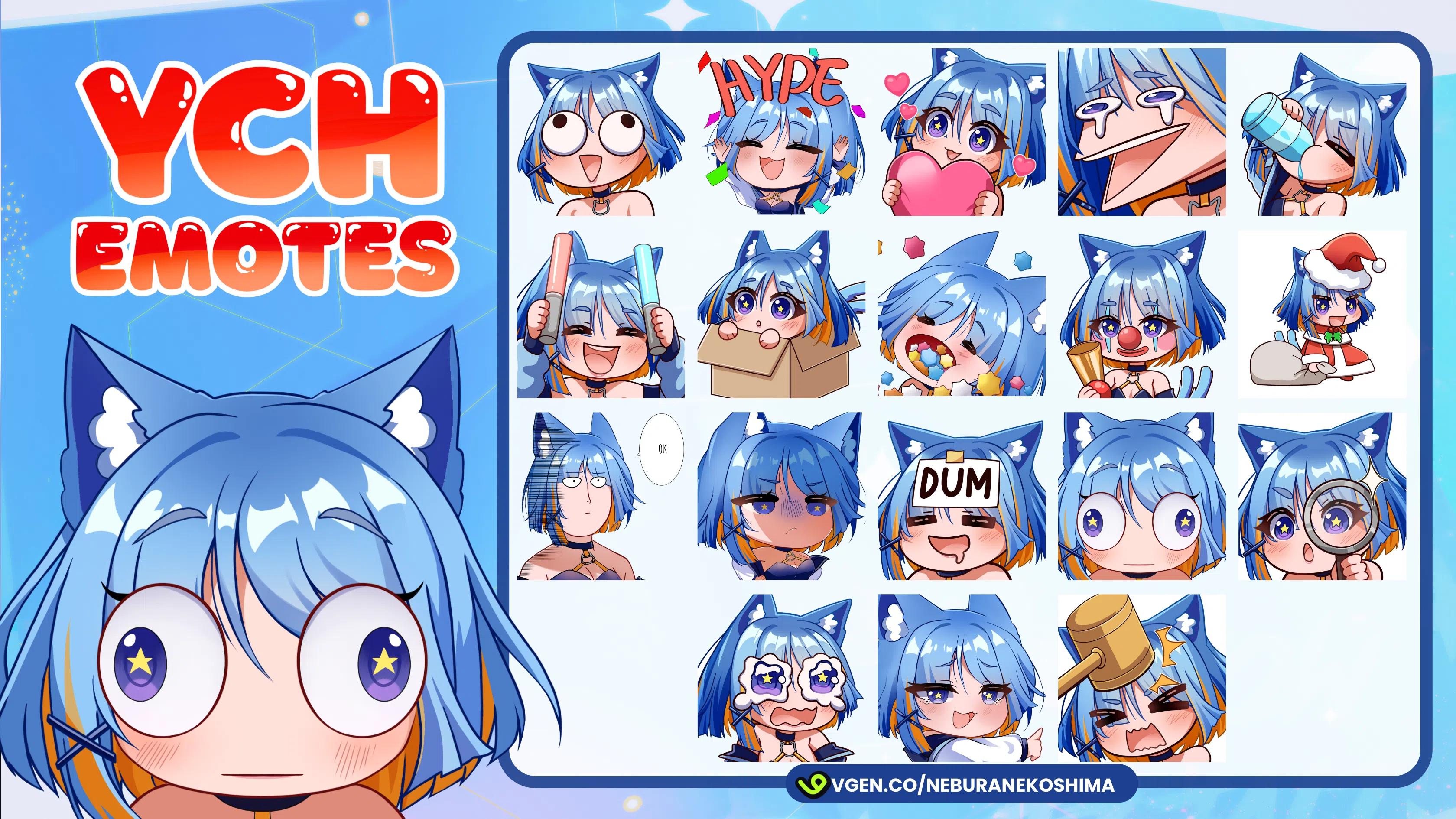 YCH Animated Emotes by Nebura Nekoshima (@neburanekoshima) | VGen