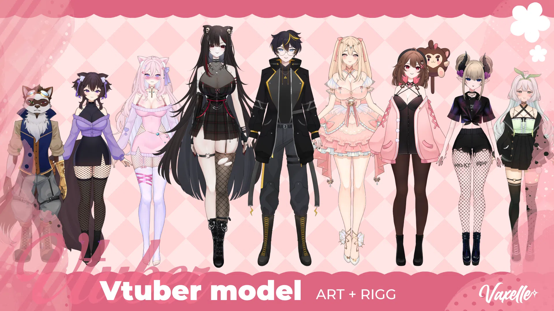Vtuber Live2d model (art + rigg bundle) by vaxelle (@vaxelle) | VGen