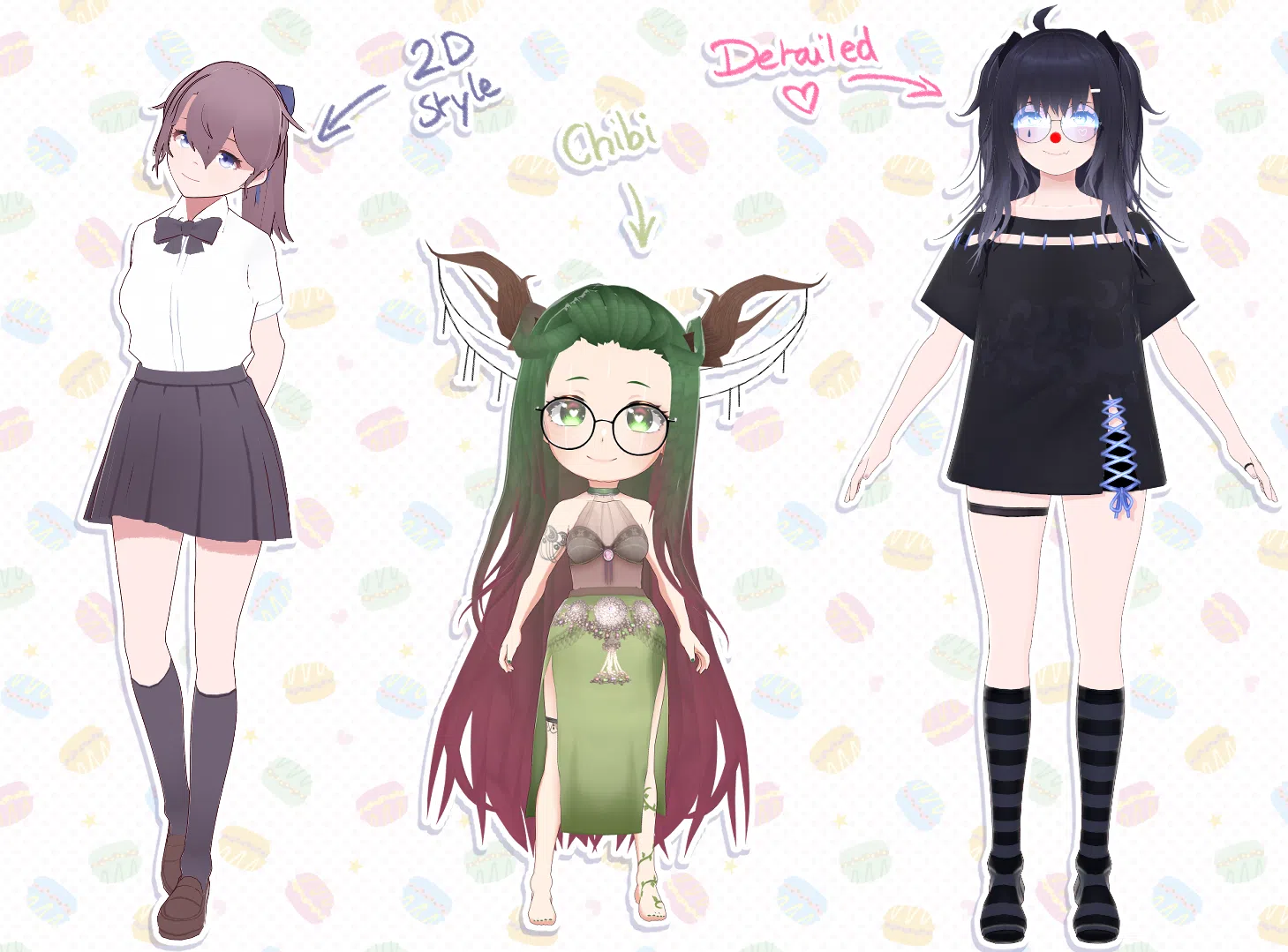 VRoid / Blender / Unity 3D - VRChat / Vtubers | VRM / MMD-PMX models by Shiharu (@shiharuru_) | VGen