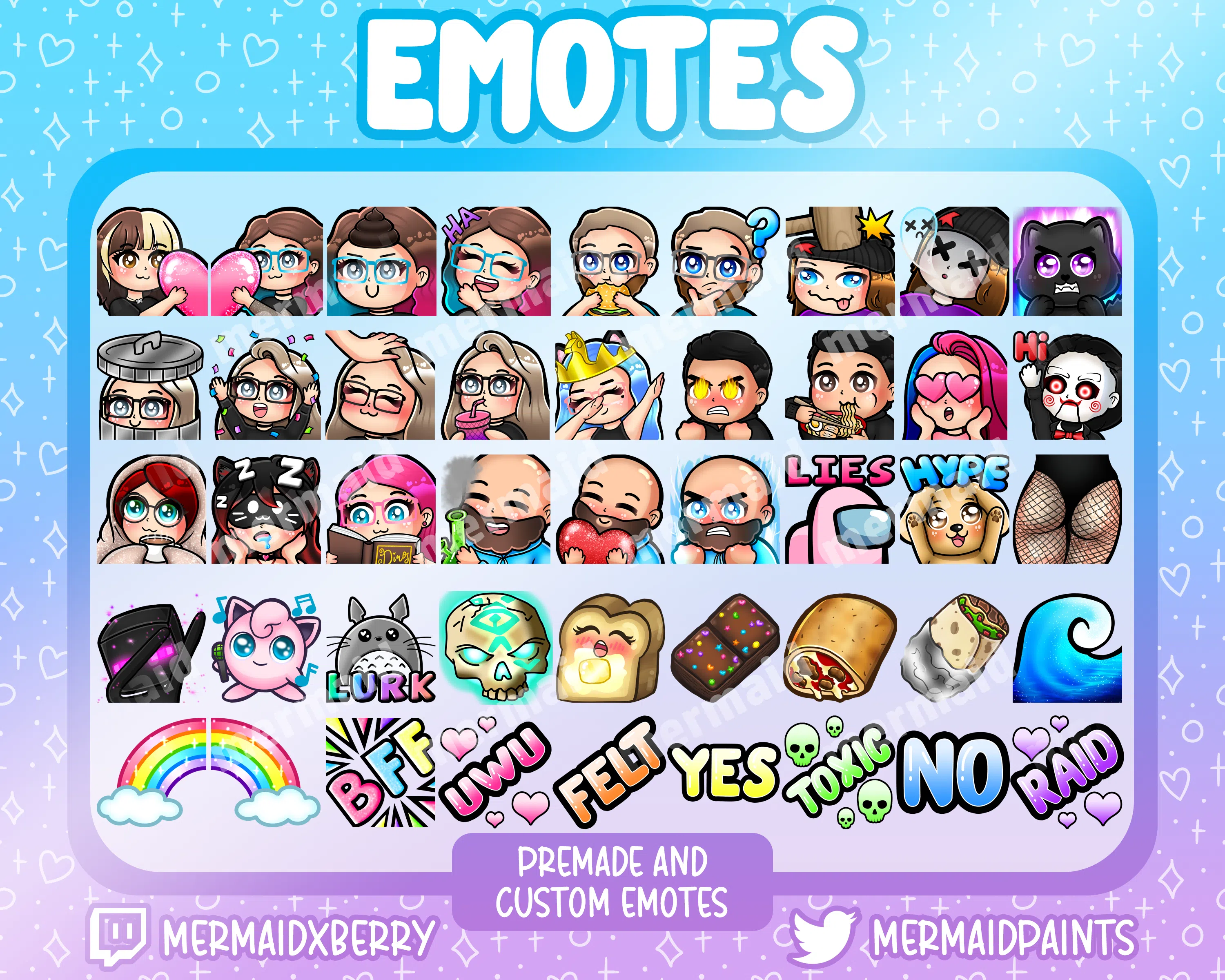 Custom Emotes - Static (Non-Animated) BUY 2 GET 1 HALF OFF by Mermaid ...