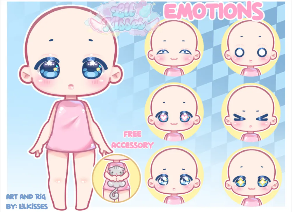 chibi Vtuber (art + rig) by LilKisses (@LilKisses) | VGen