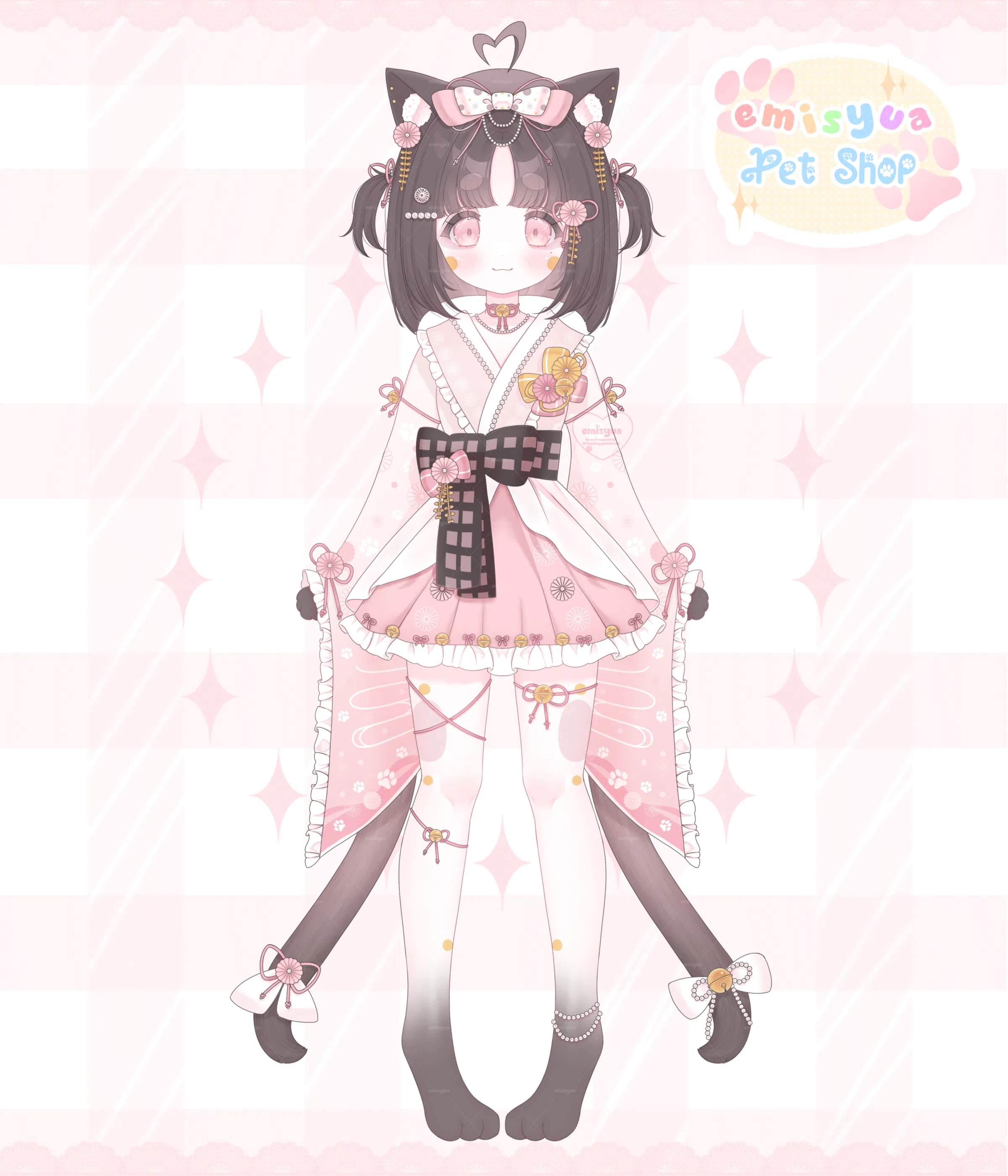 ⊹♡ ADOPT ME - Pink Chrysanthemum Nekomata by emisyua (@emisyua) | VGen