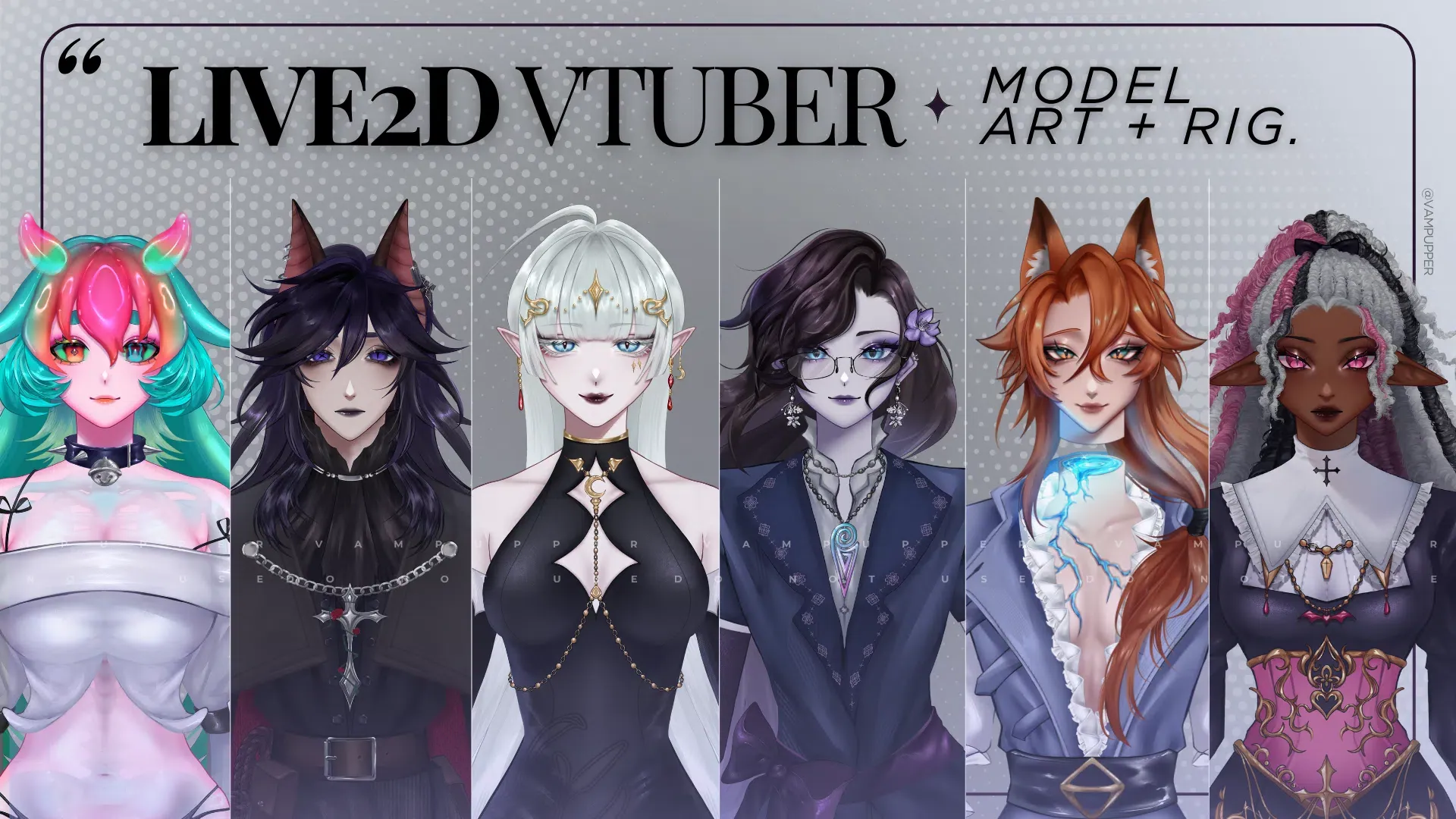 Live2D Vtuber Model Art + Rig Commission by VAMPUPPER | Re:birth Studio (@vampupper) | VGen