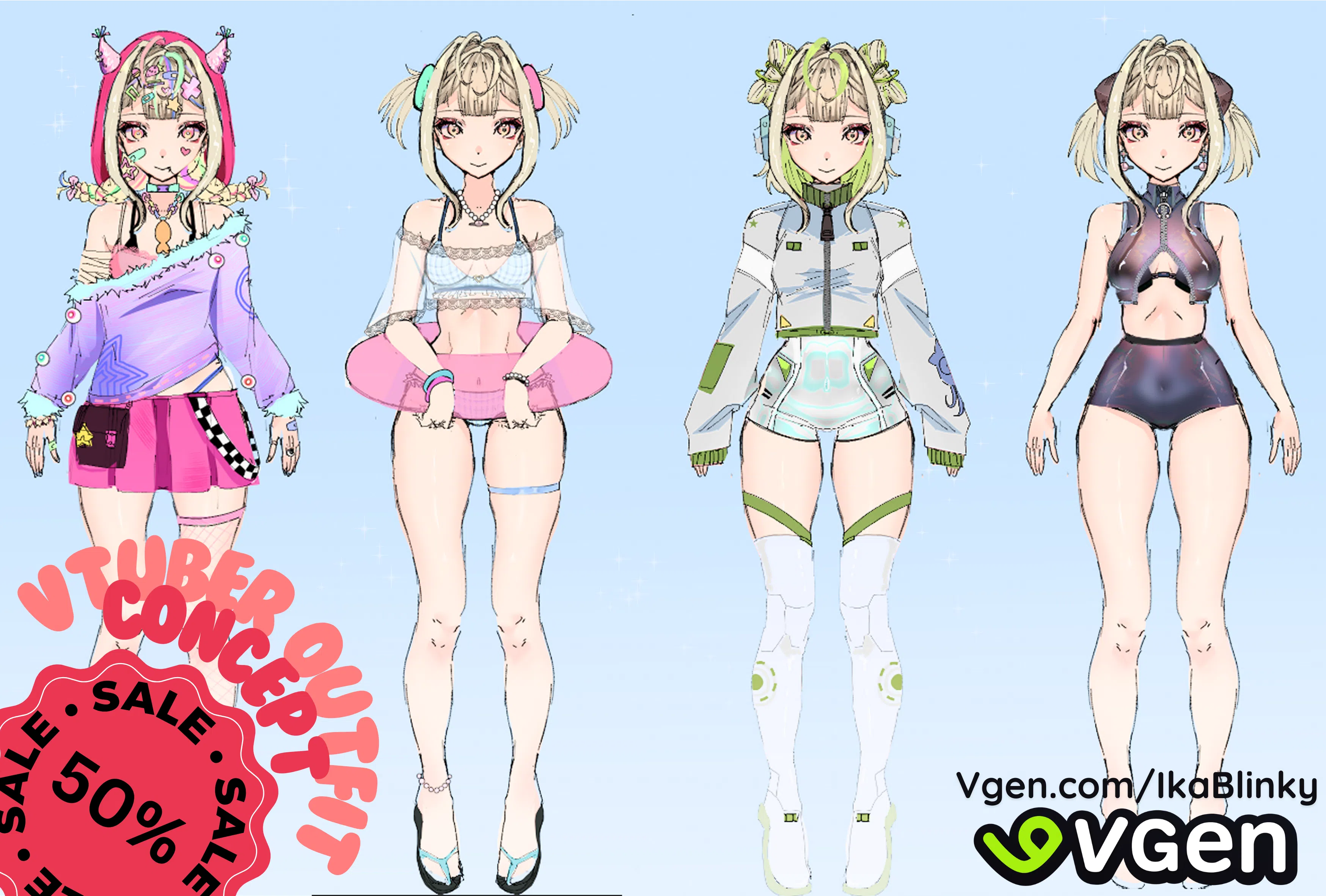 Vtuber concept design ( SALE 50% OFF FIRST 5 ORDERS ) by Ika Blinky (@Ika_Blinky) | VGen