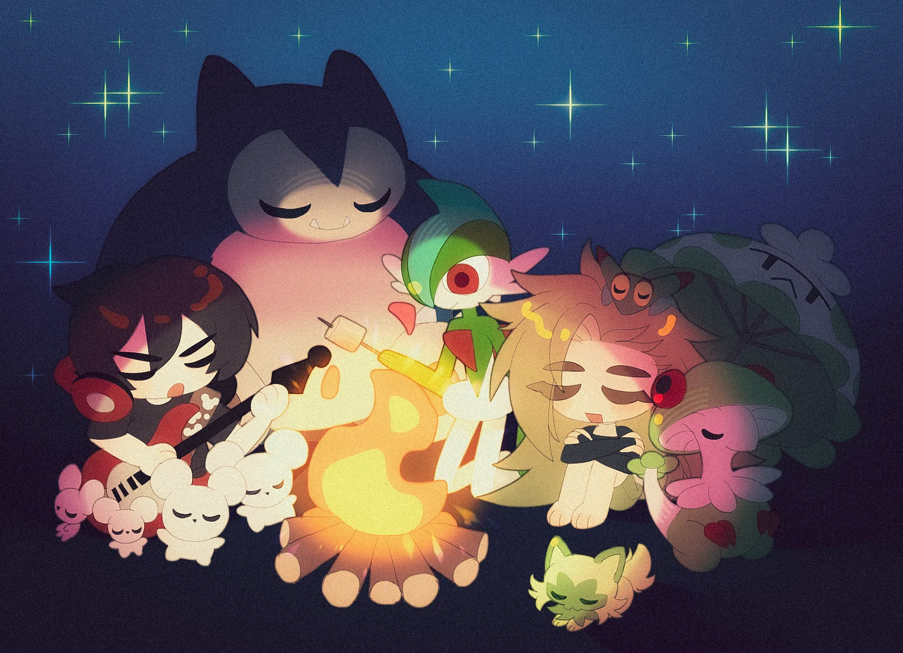 pokemon & trainer chibi illustration by VirtualPuppy (@VirtualPuppy) | VGen