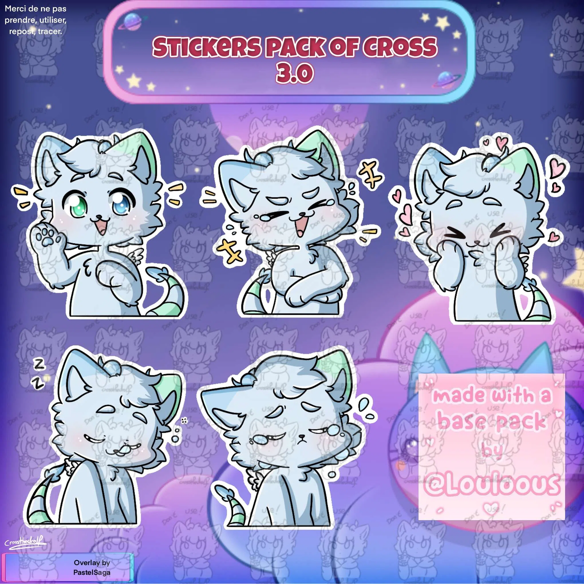 Cute Furry Stickers/Emotes by Crossthedrolf (@Crossthedrolf) | VGen