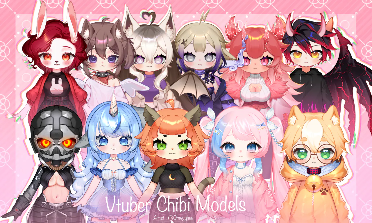 Vtuber Chibi Live2D Model And Rigging by Omeyghaa_ (@Omeyghaa) | VGen