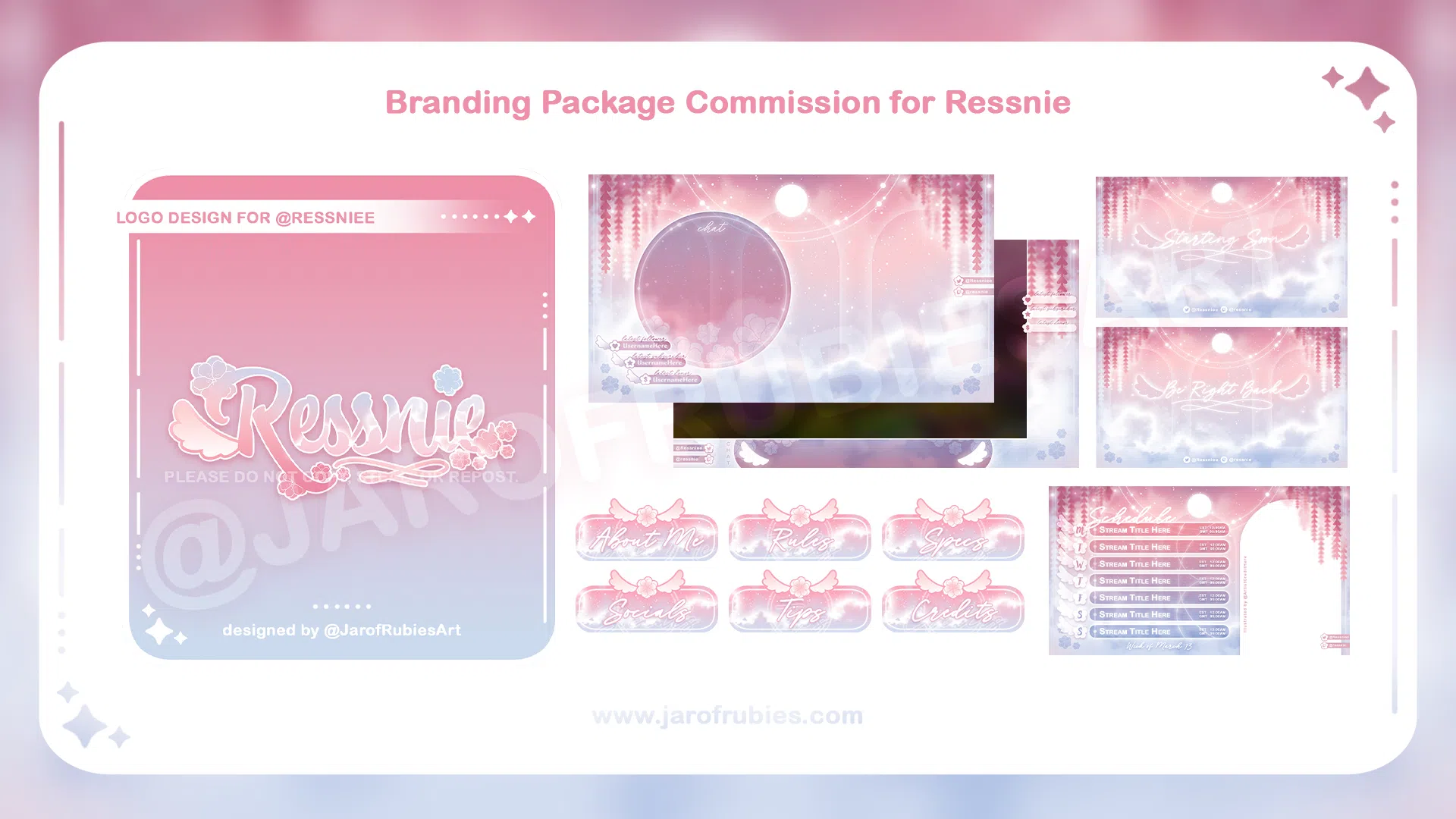 Custom Vtuber Branding Package | Logo, Overlays, Twitch Panels, Stream ...