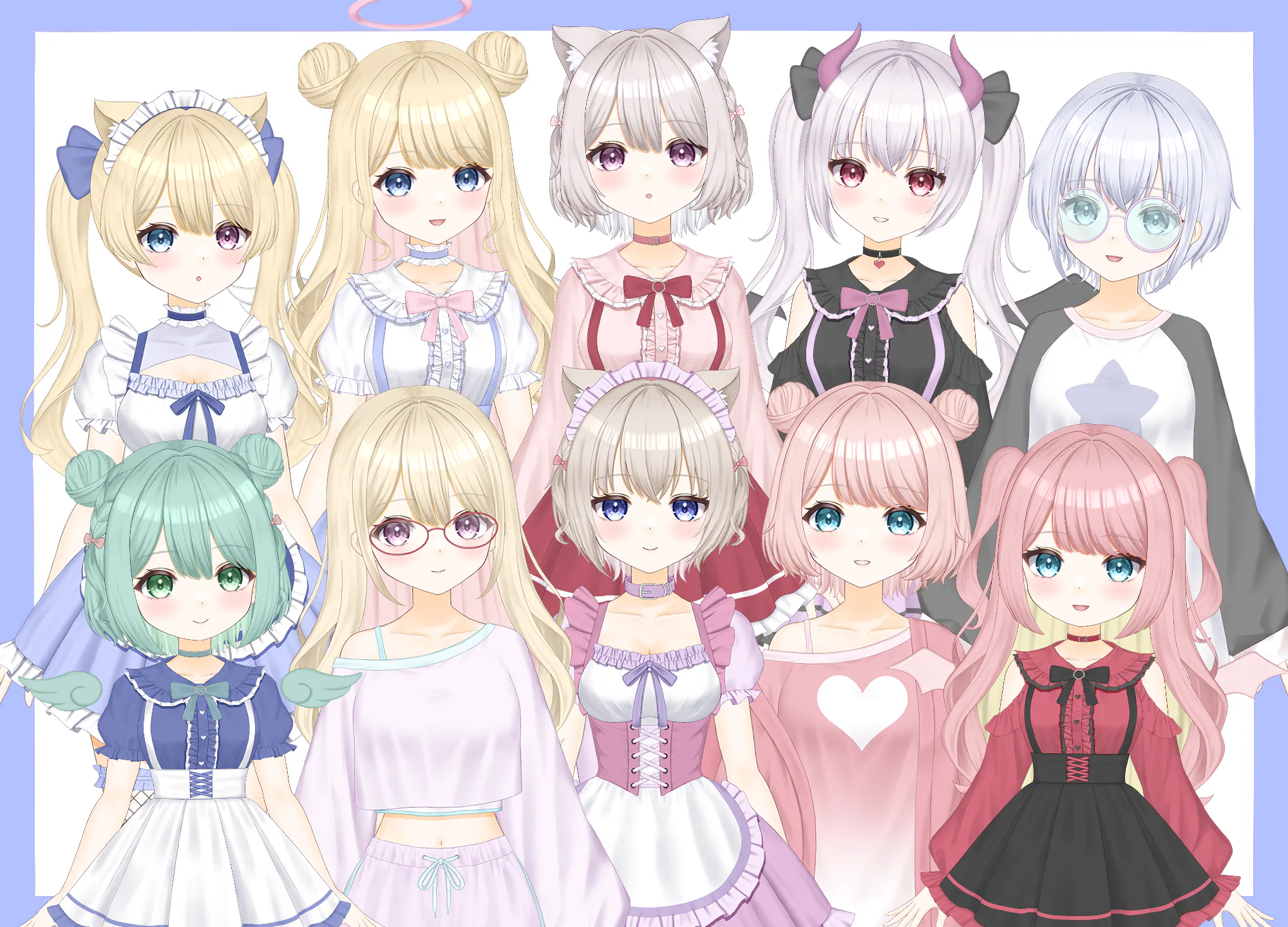 VTuber Model Art & Rig For customers who purchased the Vtuber Customizable Model by fothifo ...