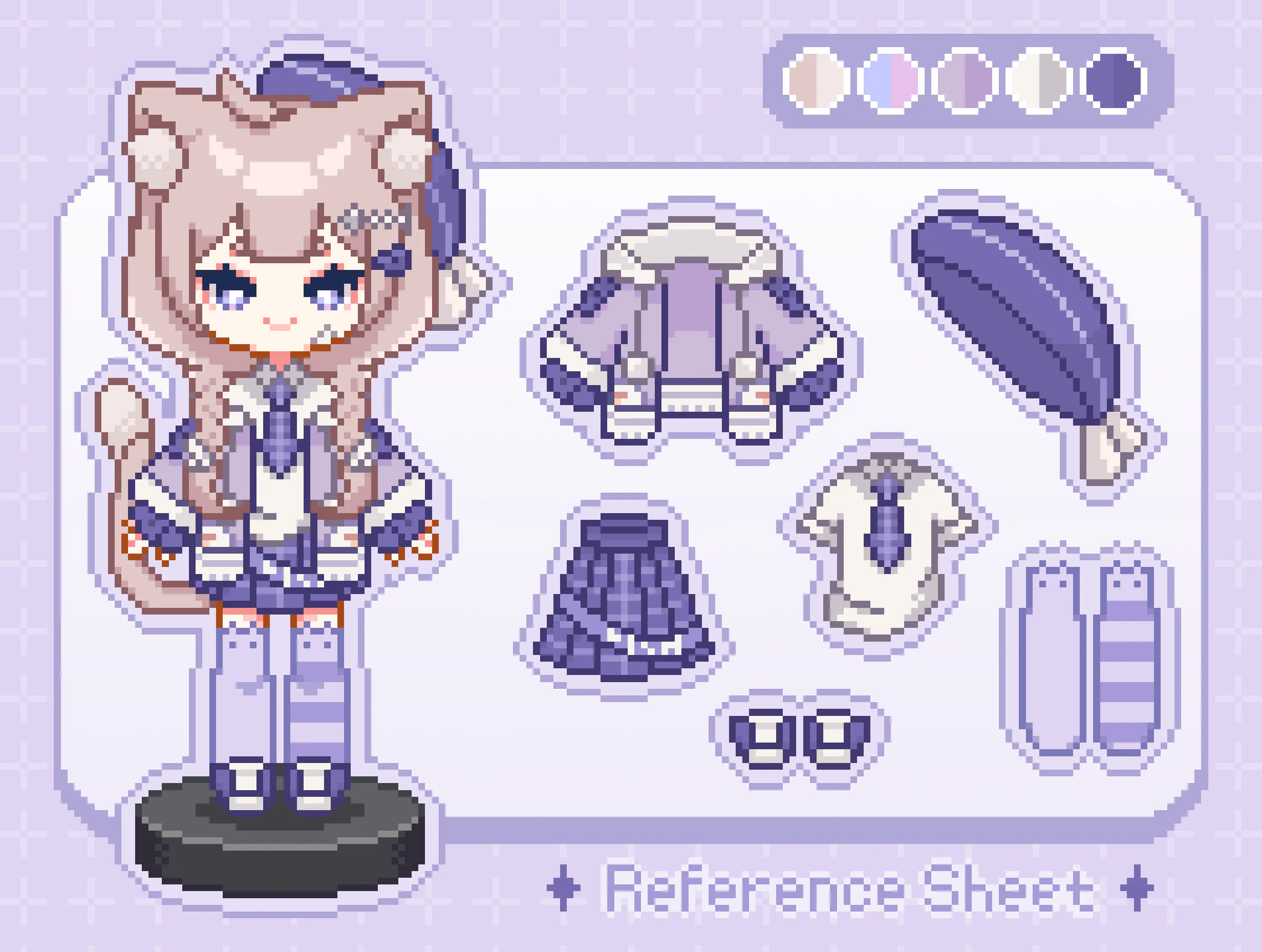 Pixel Chibi Reference Sheet - Default Layout (by Lulium) by Eillrie🌻 (@eillrie) | VGen