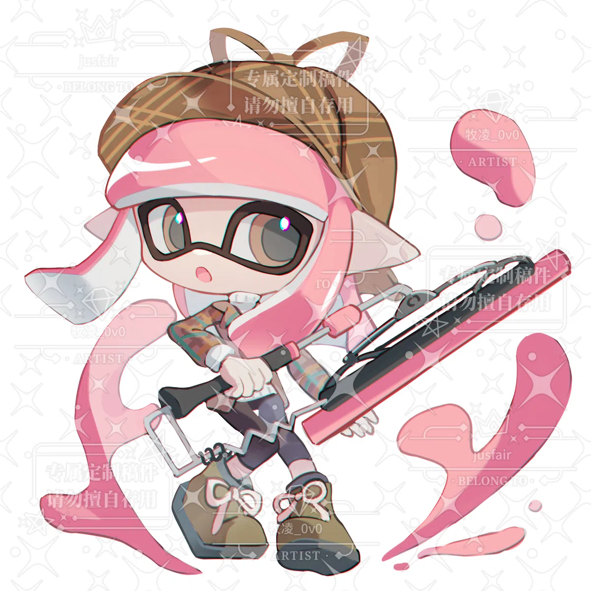 Splatoon w/Weapon (Chibi) by Muling_0v0 (@Muling_0v0) | VGen