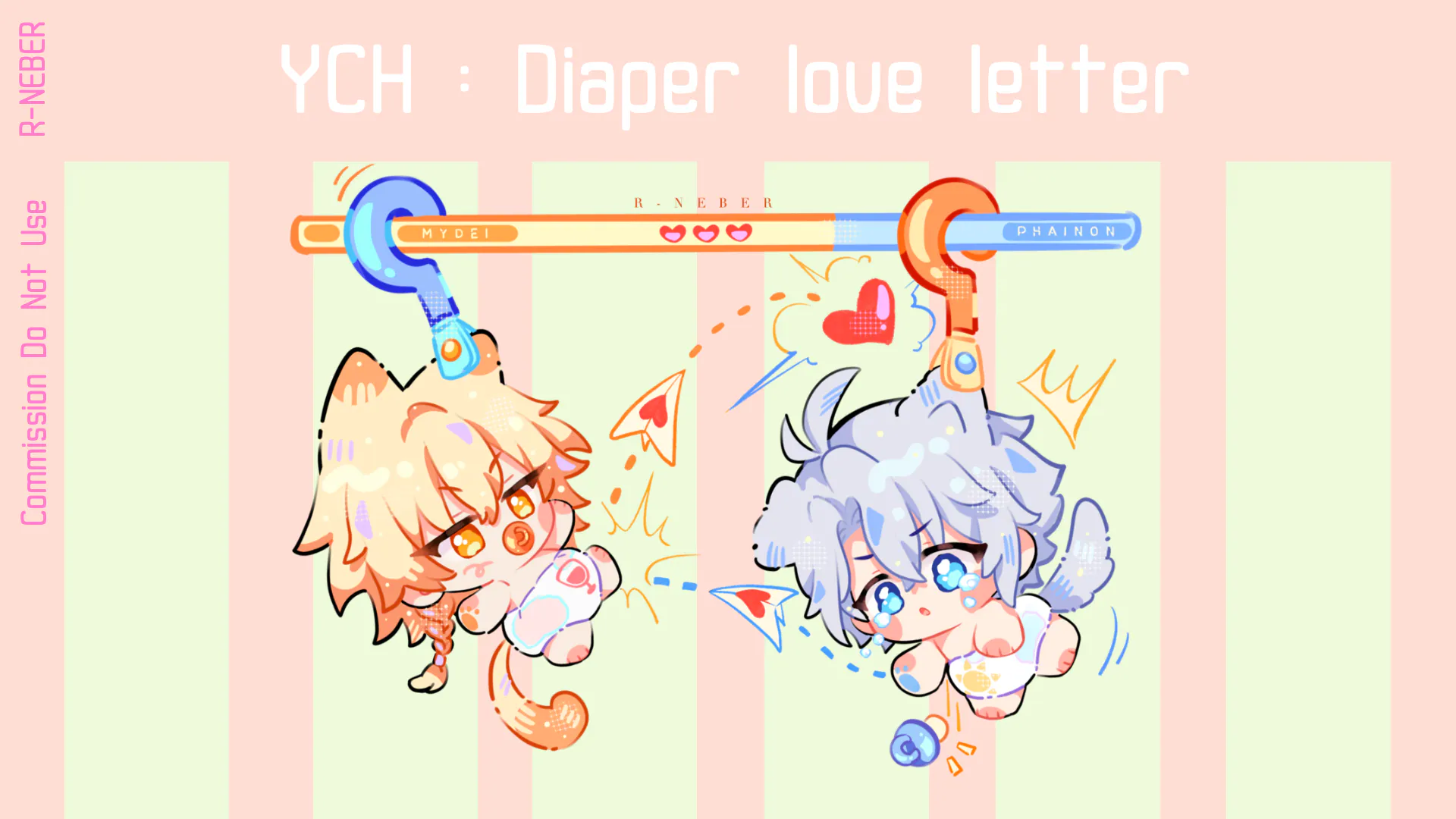 YCH couple : Diaper love letter [Chibi] by R-Neber 🐰 (@R_Neber) | VGen