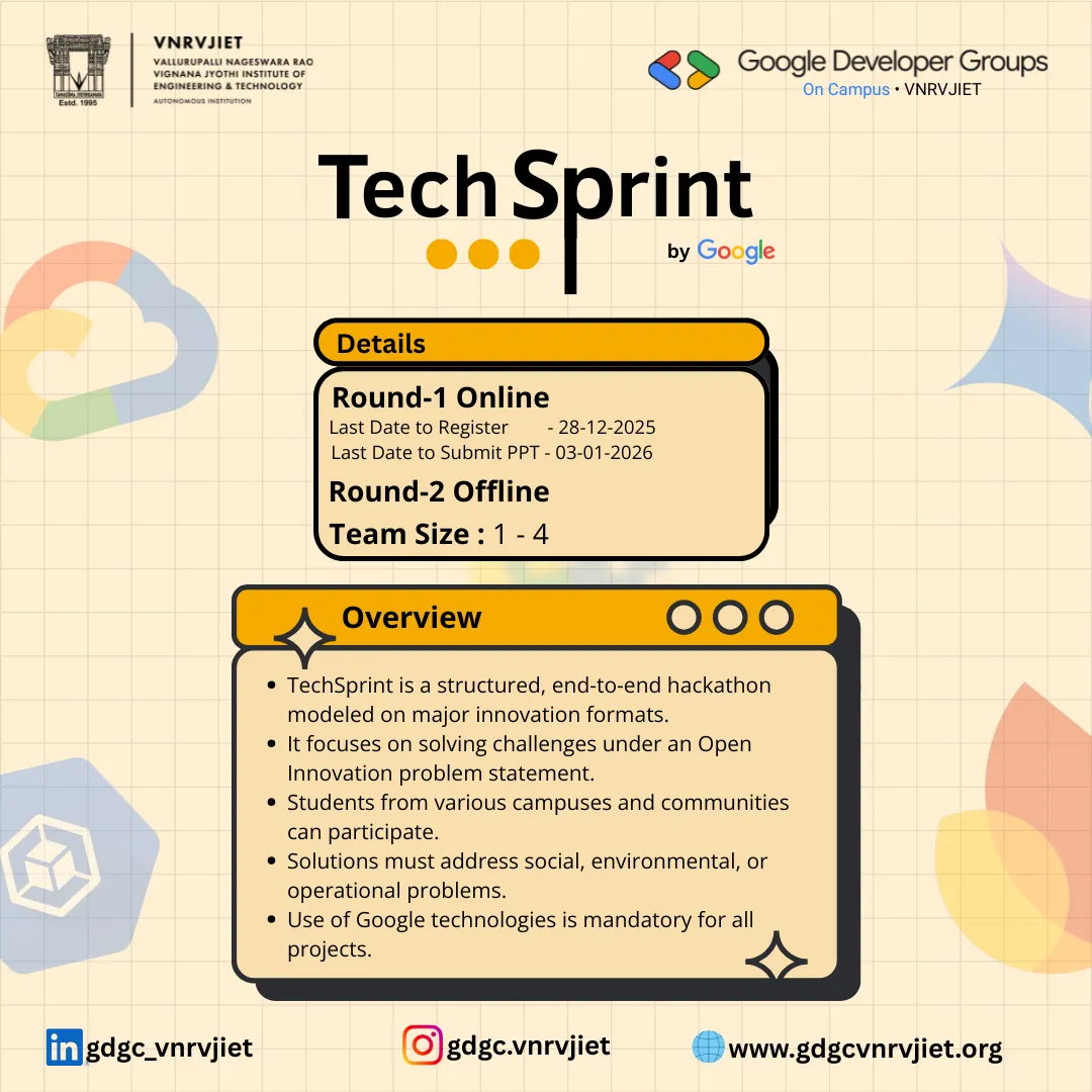 TechSprint - GDGC VNRVJIET | Hack2skill