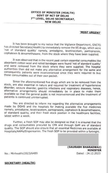 Delhi govt orders withdrawal of 'fake' drugs and find replacement after ...