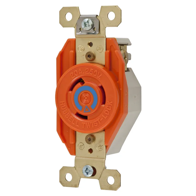 Wiring device-kellems receptáculo empotrable 20a nema l6-20r nylon naranja