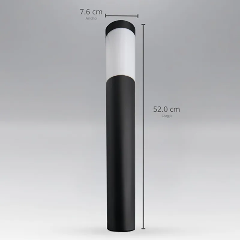 Luminaria mini poste cilindro negro e26