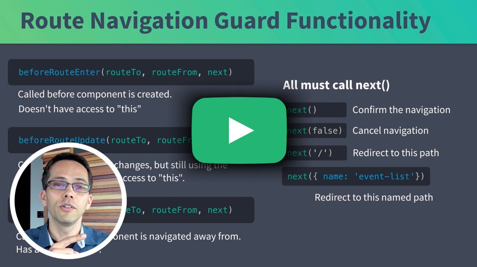 In-Component Route Guards - Next-Level Vue 2 | Vue Mastery In-Component Route Guards - Next-Level Vue 2 | Vue Mastery