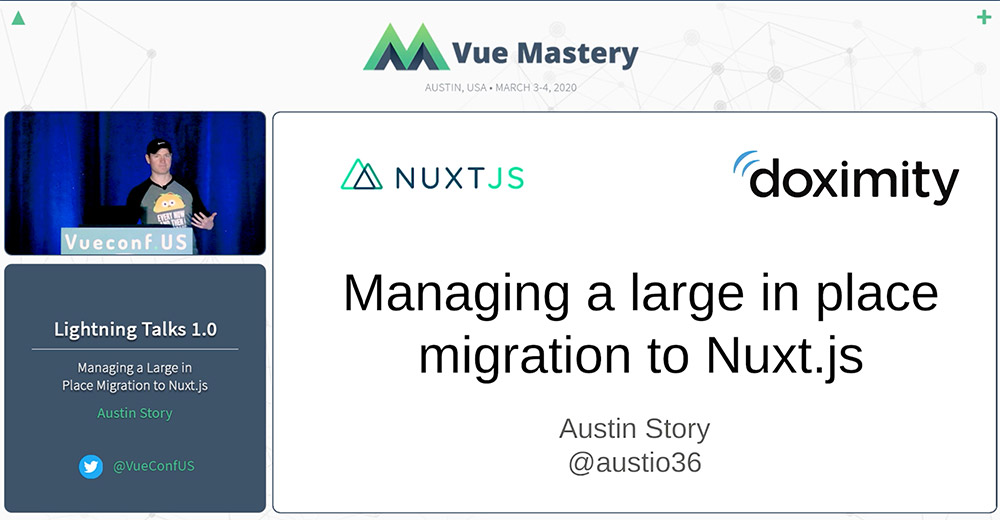 Managing A Large In Place Migration To Nuxtjs Vueconf Us 2020 Vue Mastery 3470