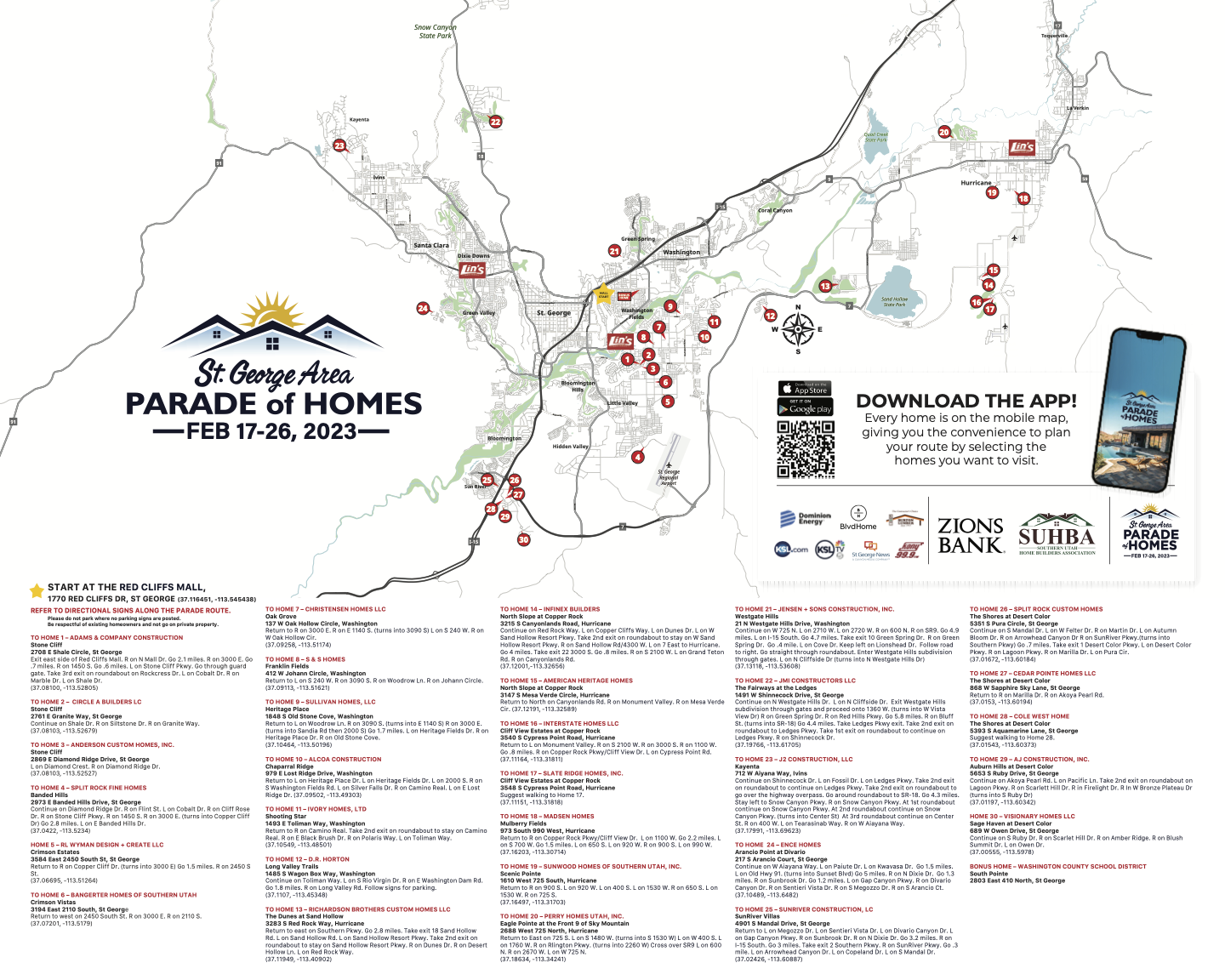 Map Download - Parade of Homes - St. George, Utah