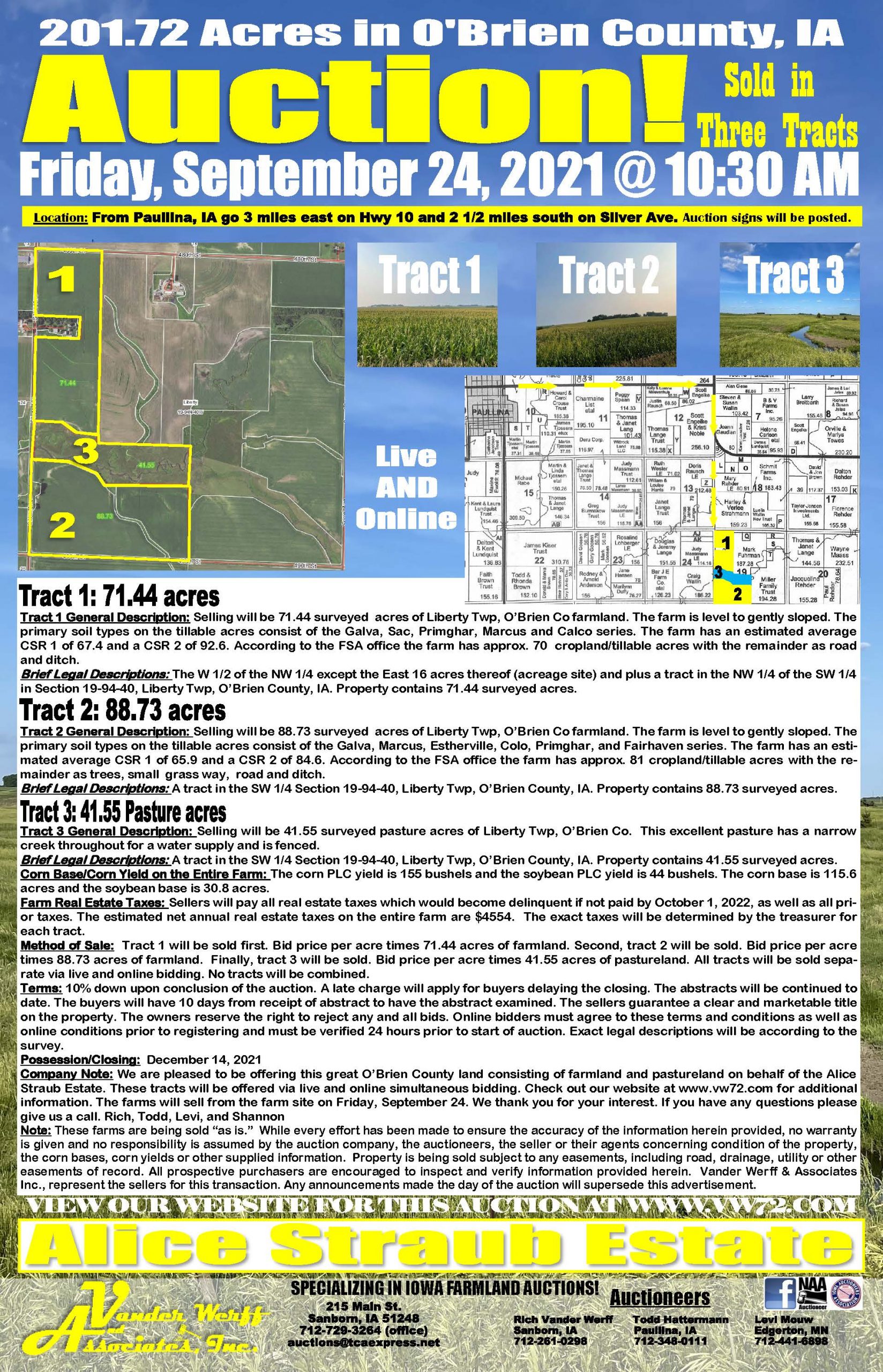 Auctions Listing – Vander Werff & Associates, Inc.