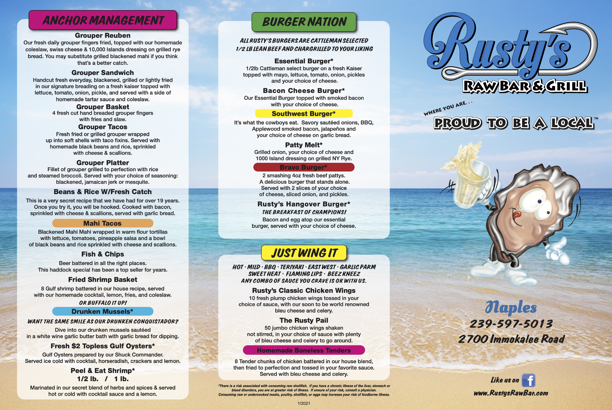 Rusty's Raw Bar & Grill - Food Menu