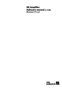 D6 Software Manual - CongoBlue
