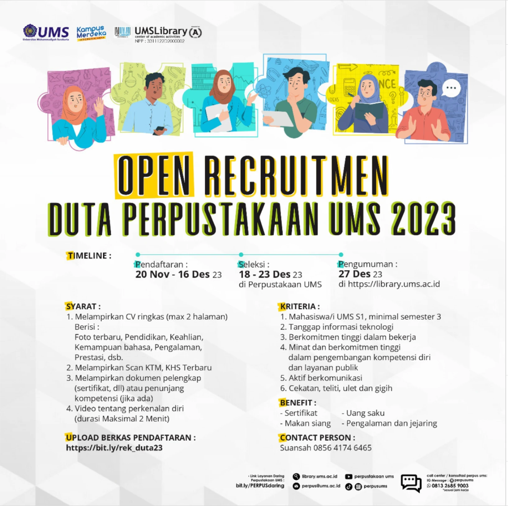 Open Recruitment Duta Perpustakaan UMS tahun 2023 | Universitas ...