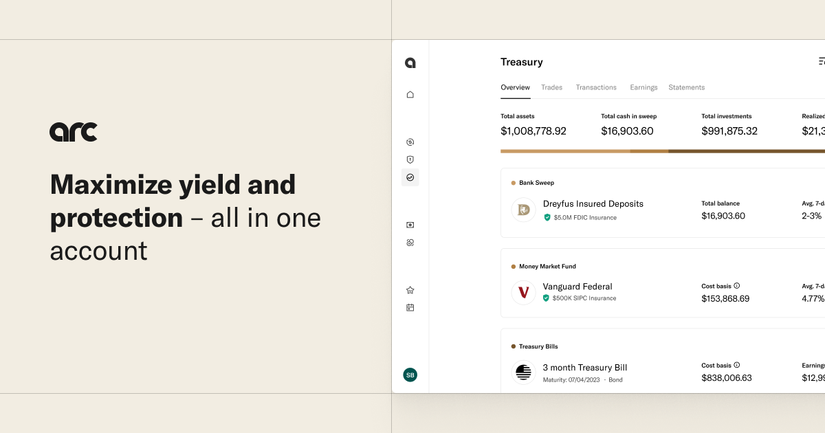 Arc Treasury Investment Options List | Arc