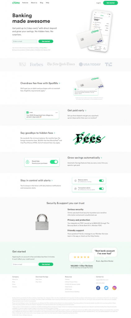 5 Ways Chime is Disrupting Financial Services with Unique Landing Pages