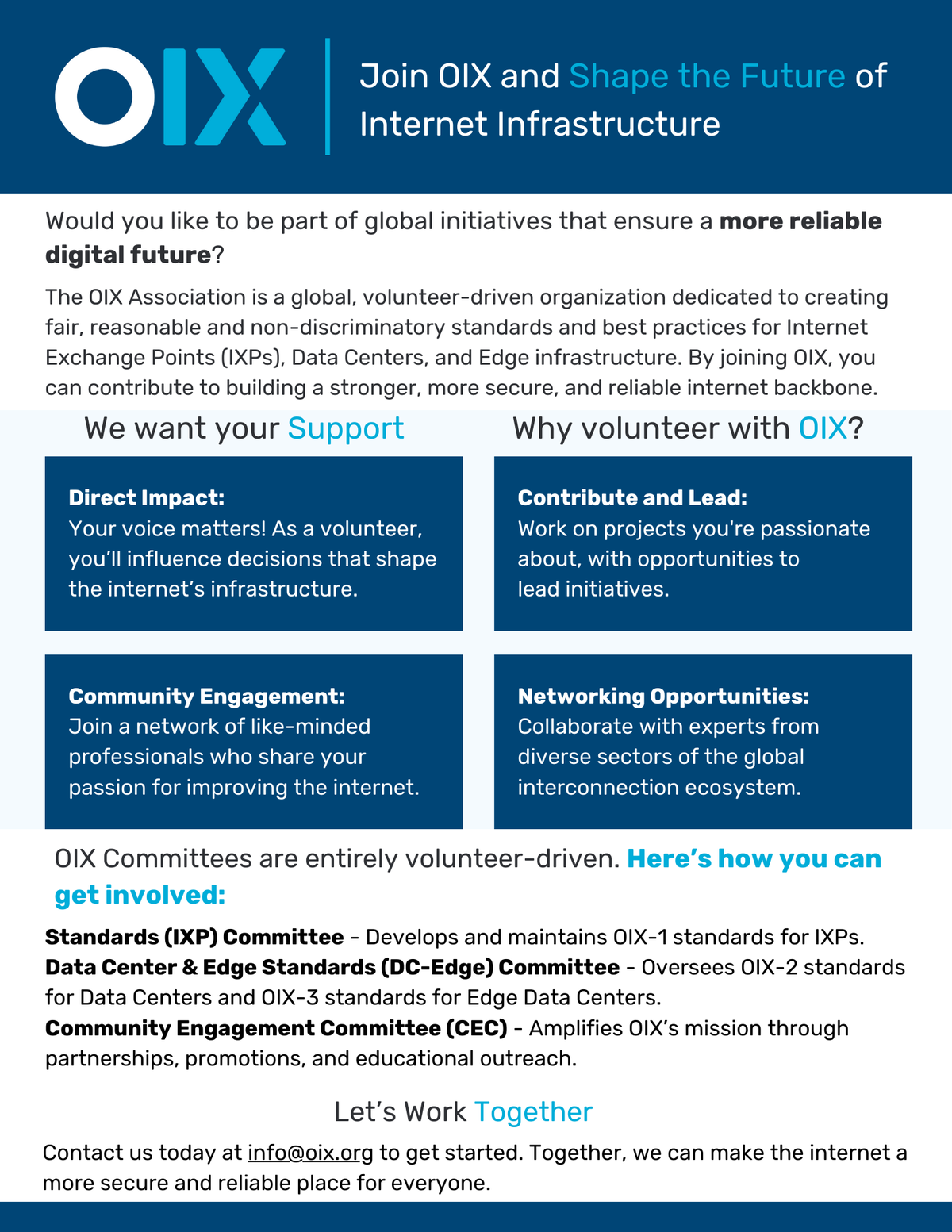 OIX Call for Volunteers!