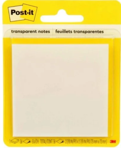 BLOCK POST IT 600-TRSPT 2-7/8"X2-7/8 TRANSPARENTE (24) - Multiservicios ...