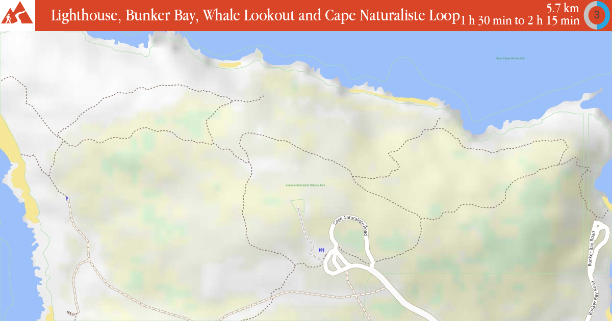 Lighthouse, Bunker Bay, Whale Lookout and Cape Naturaliste Loop