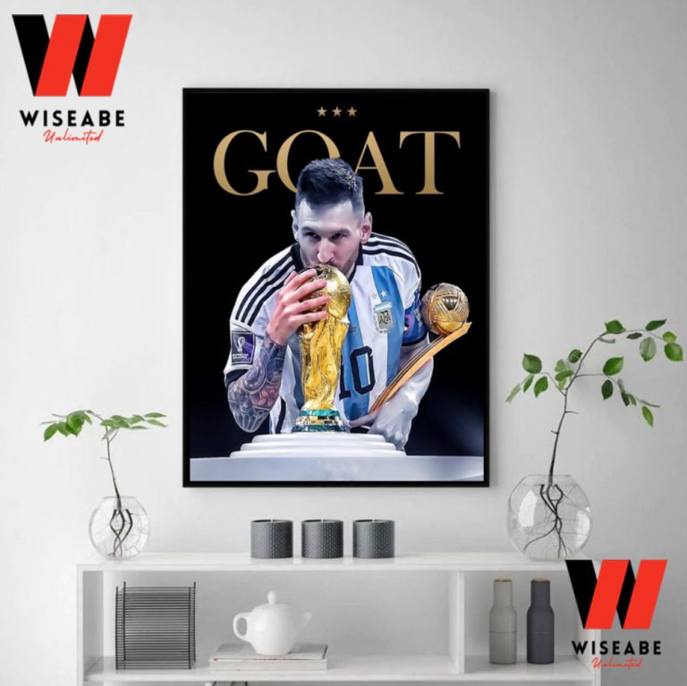 Hot Goat Lionel Messi Kisses World Cup Champions Trophy Poster ...