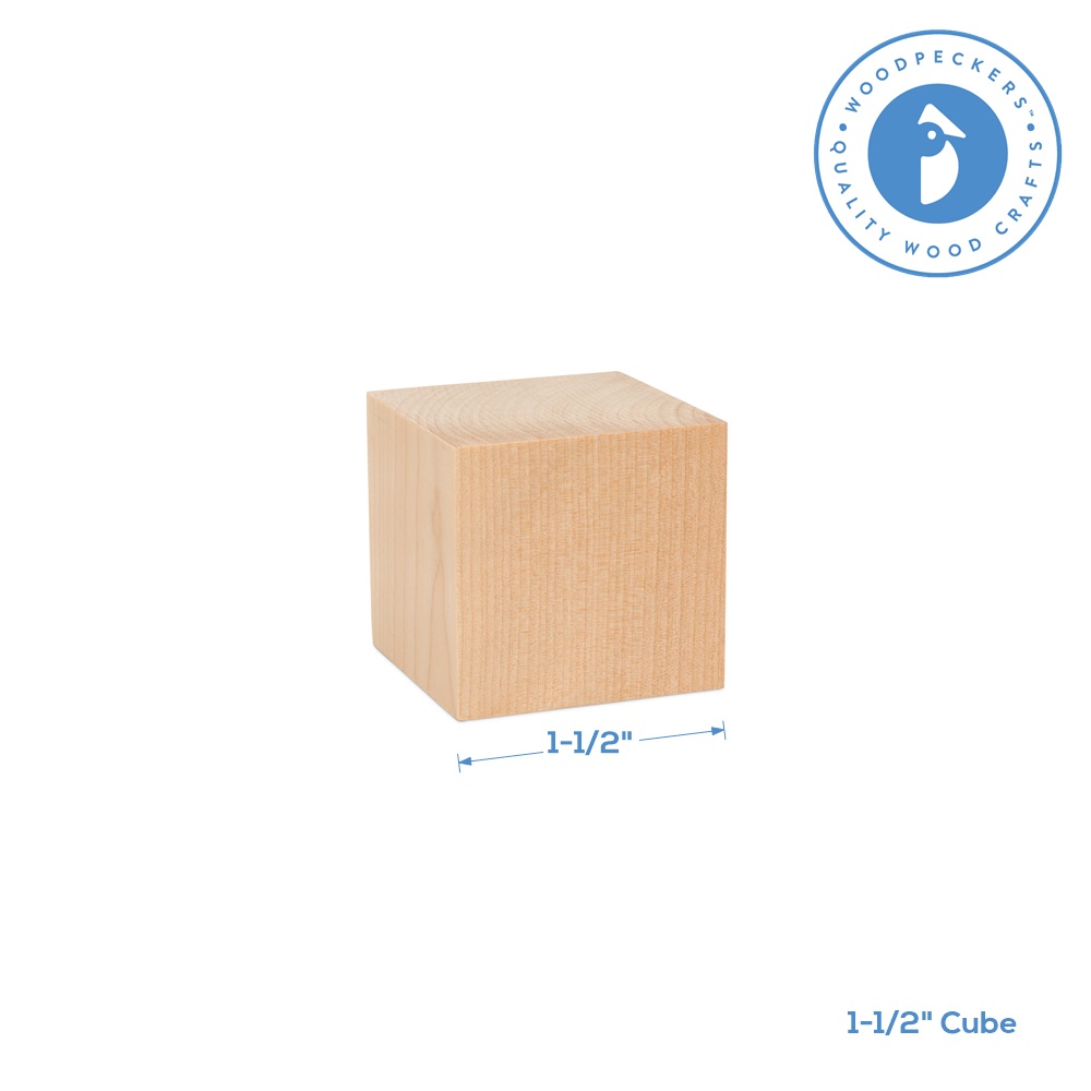 Wood Cubes 1-1/2 inch Unfinished, Small Blocks, Crafts & Décor ...