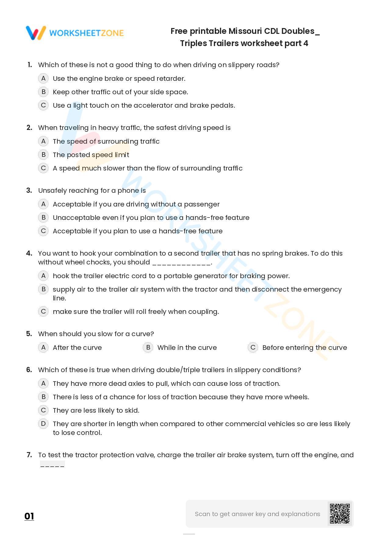Free printable Missouri CDL Doubles/ Triples Trailers worksheet part 4 ...
