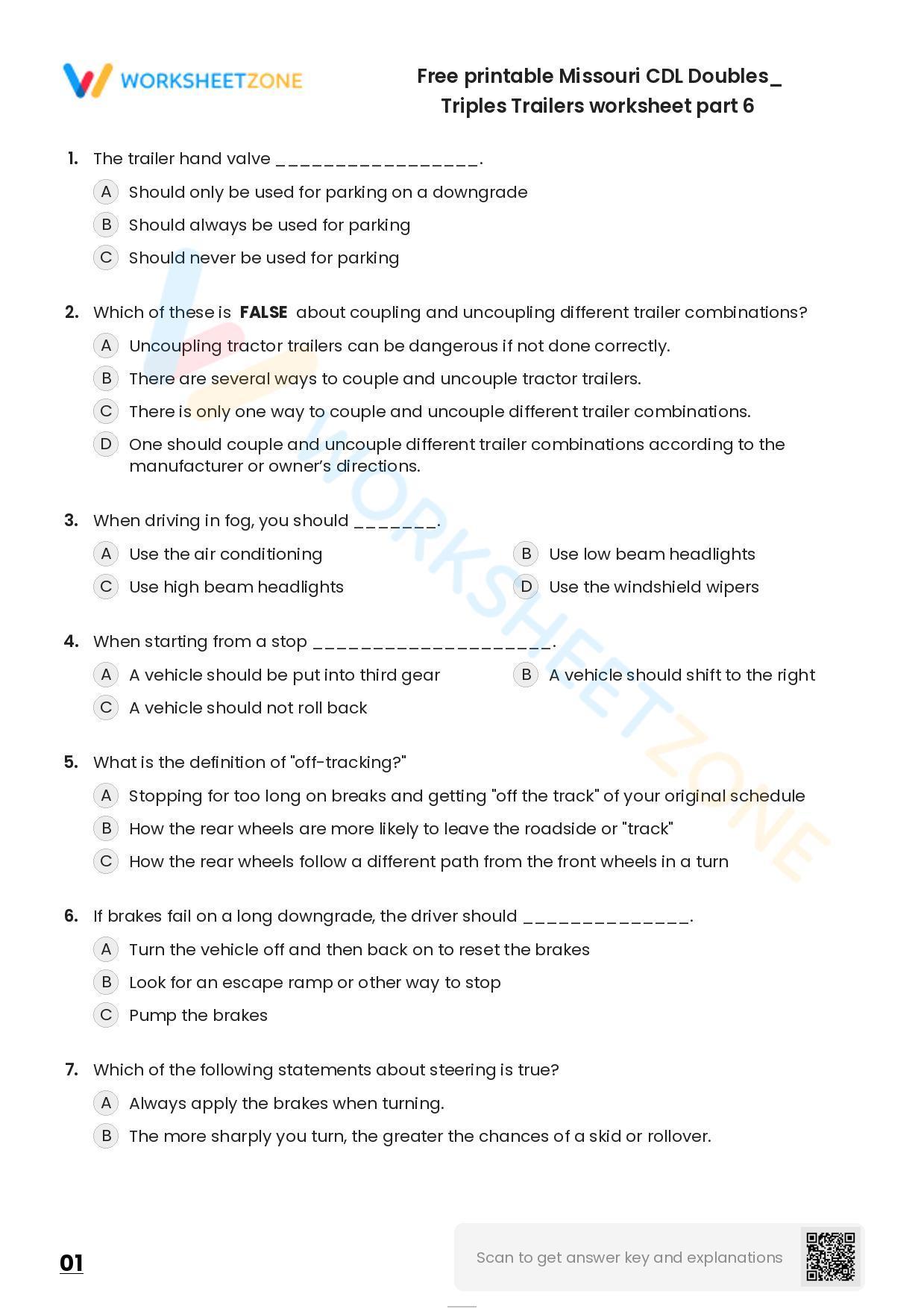 Free printable Missouri CDL Doubles/ Triples Trailers worksheet part 2 ...