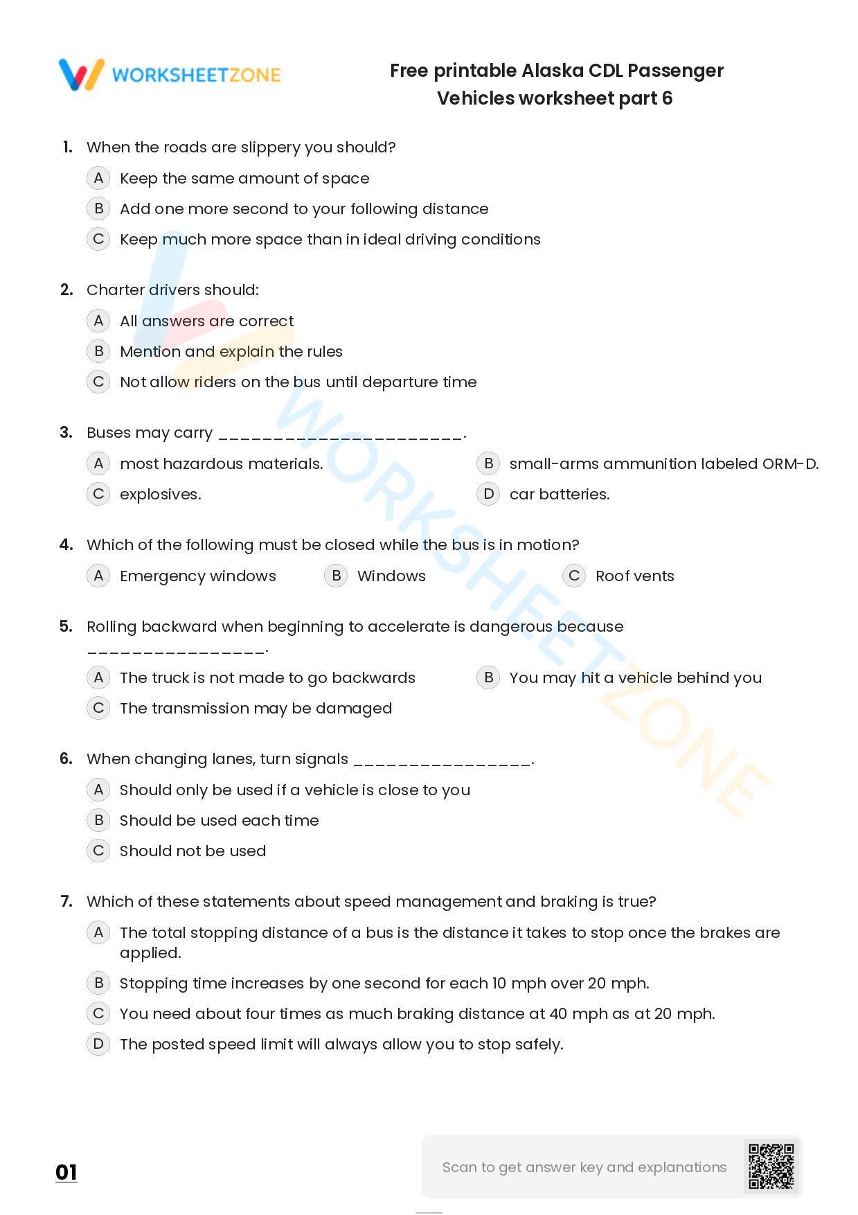 Free printable Alaska CDL Passenger Vehicles worksheet part 2 ...