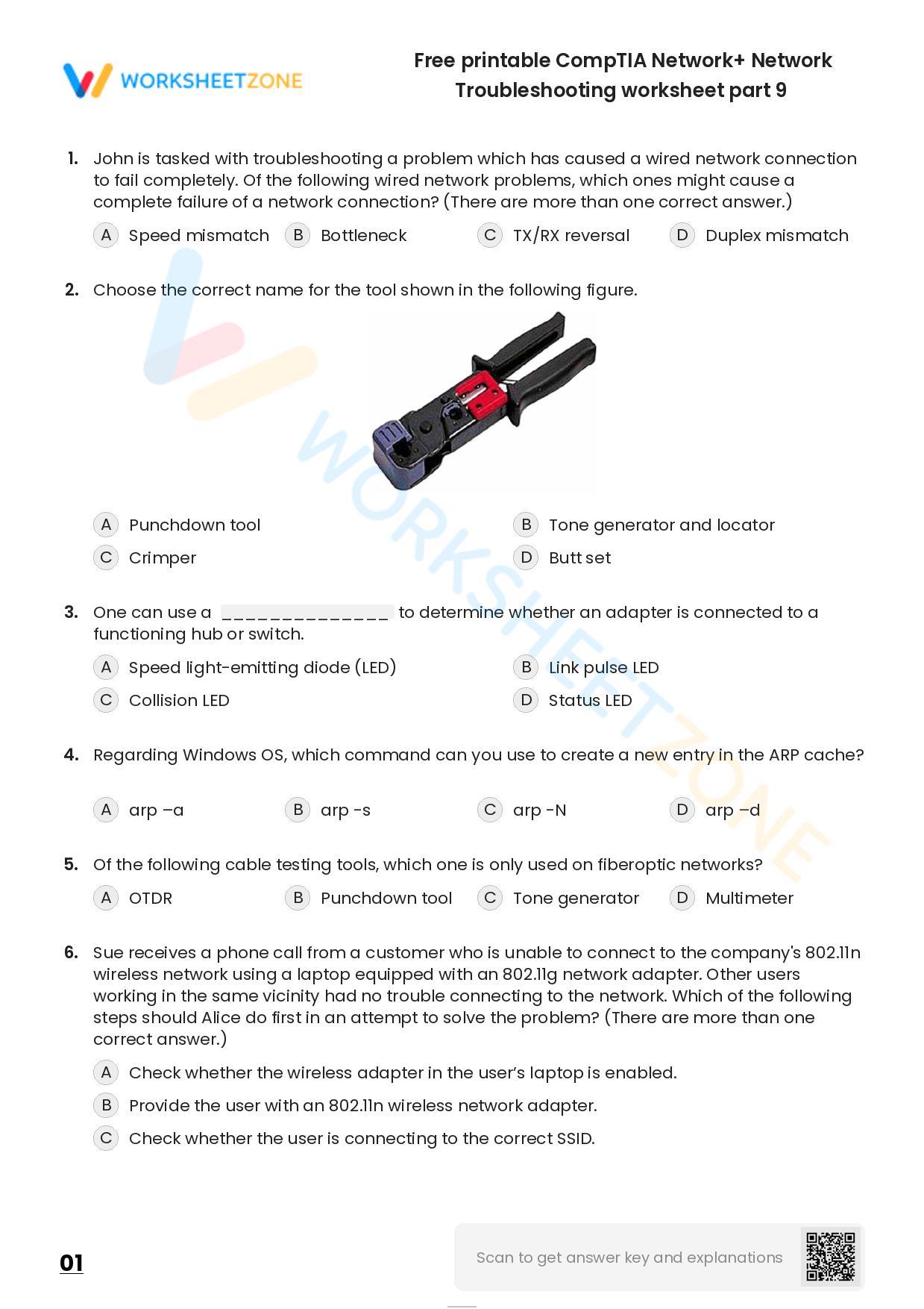 Free Printable CompTIA Network+ Network Troubleshooting Worksheet Part 9 Free Printable CompTIA Network+ Network Troubleshooting Worksheet Part 9